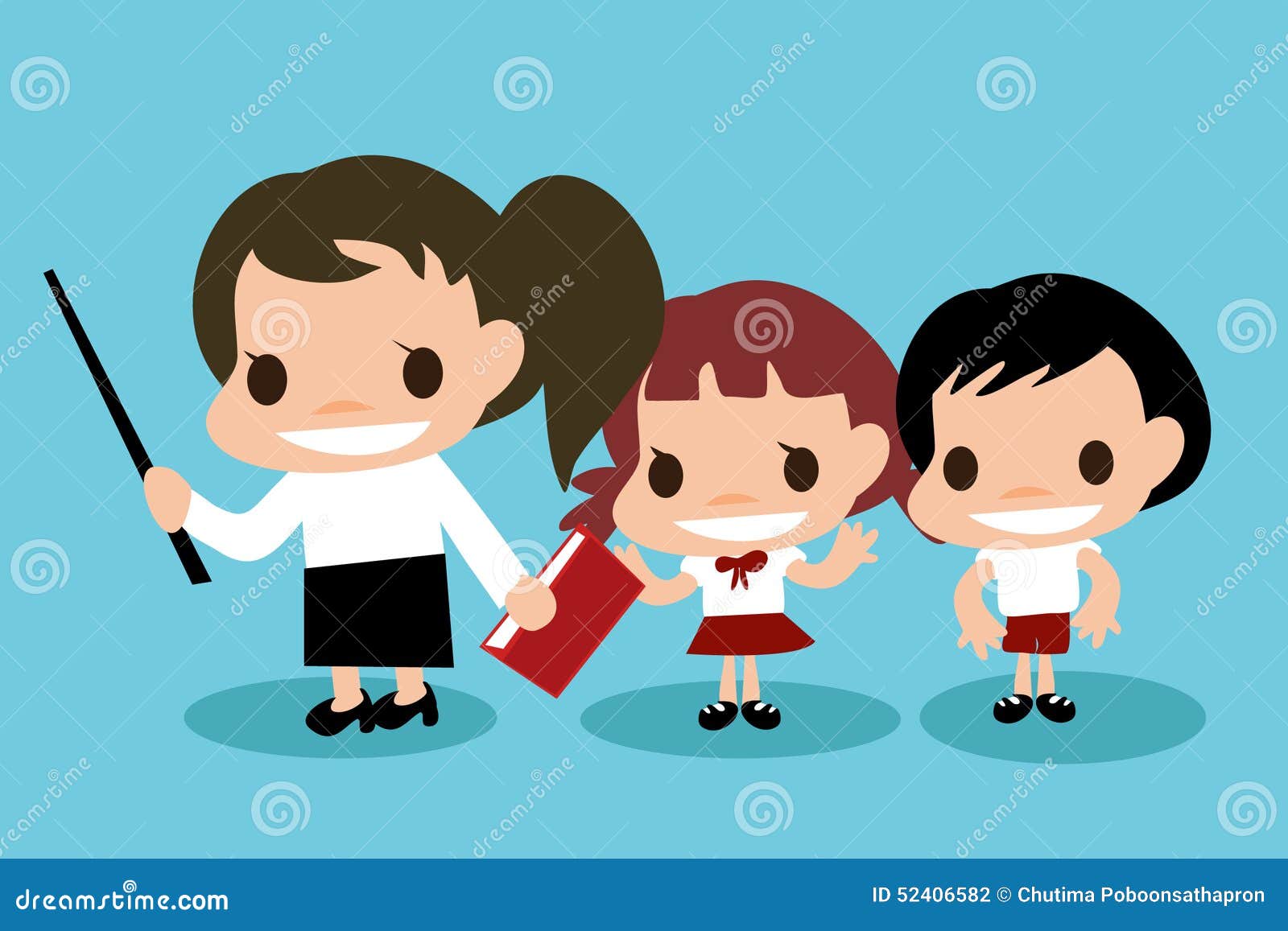 Happy Elementary Student Cartoon