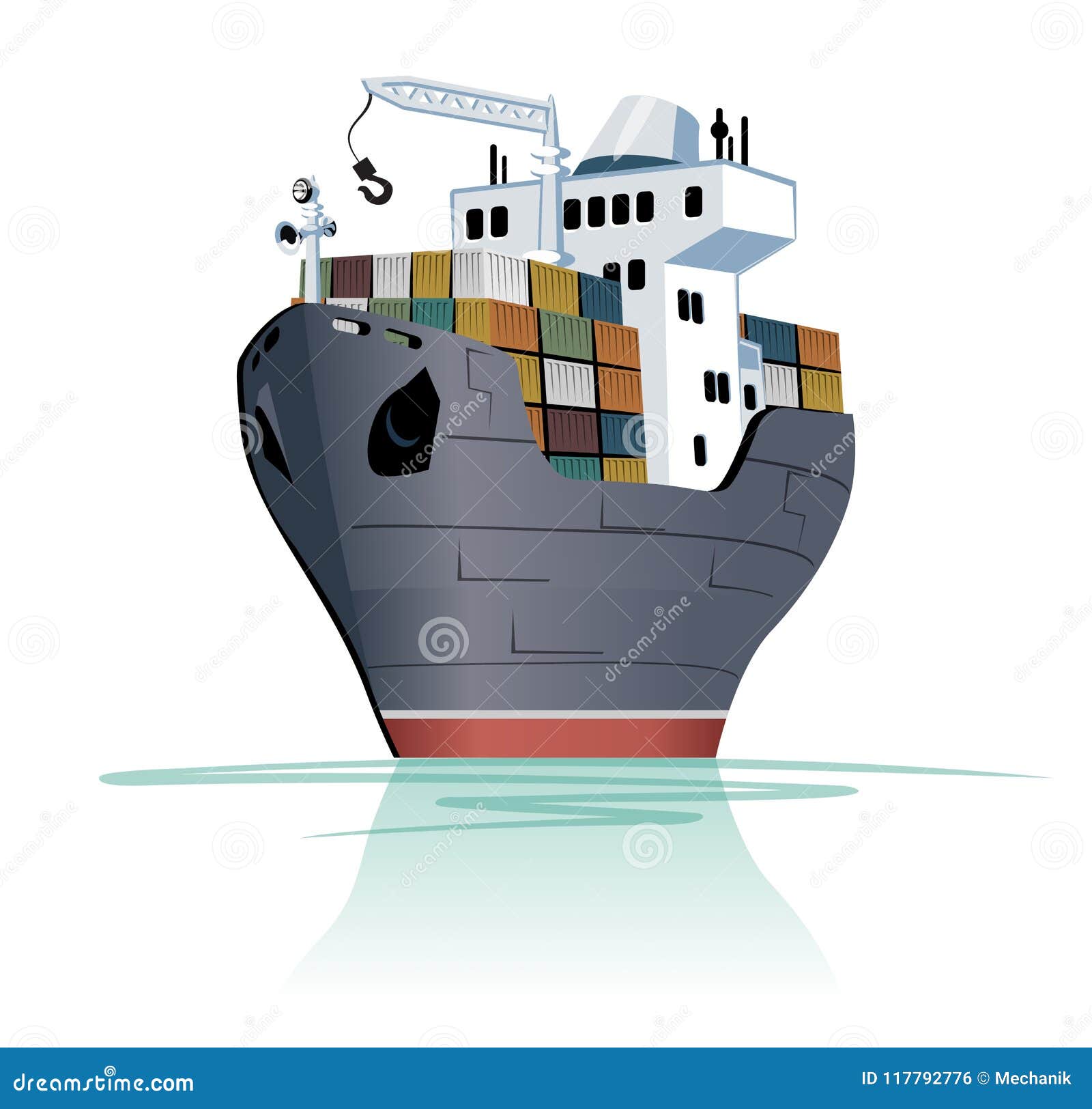 Cartoon cargo ship stock vector. Illustration of background - 117792776