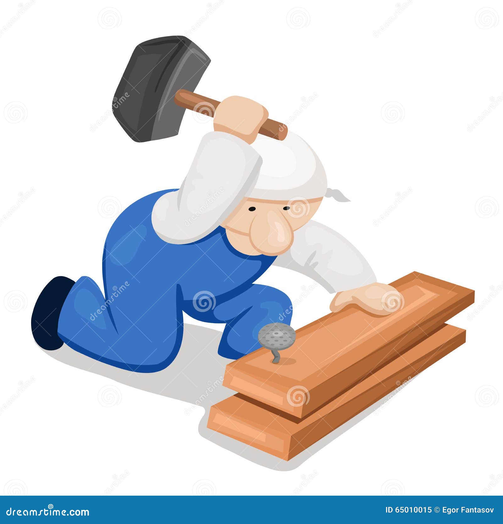 Cartoon Carpenter with Hammer Stock Vector - Illustration of occupation ...