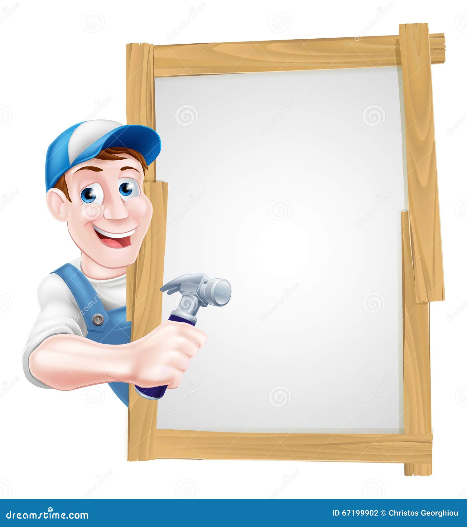 Cartoon Carpenter Sign Vector Illustration | CartoonDealer.com #67199902