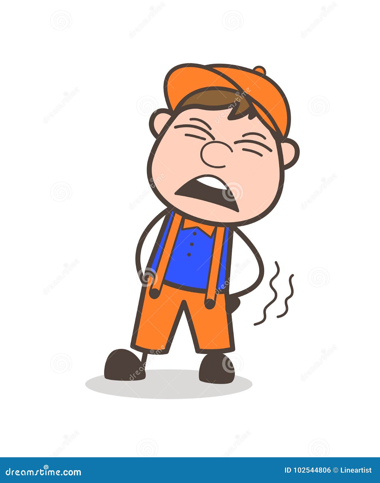 Cartoon Carpenter Worker Hurting Expression Vector Stock Illustration ...