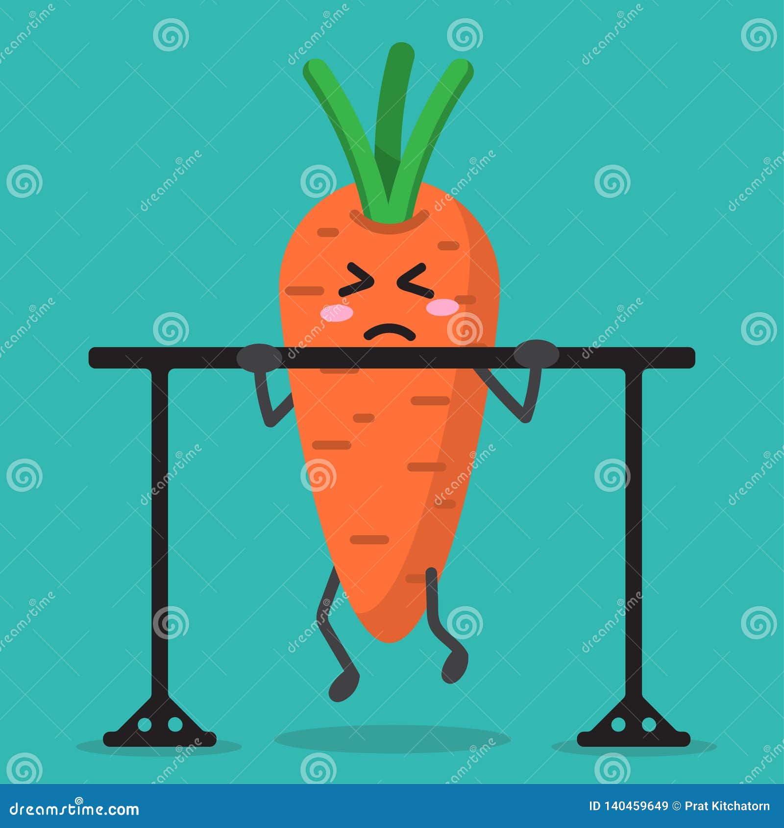 Cartoon Carrot Health Strong Stock Vector - Illustration of vegetarian ...