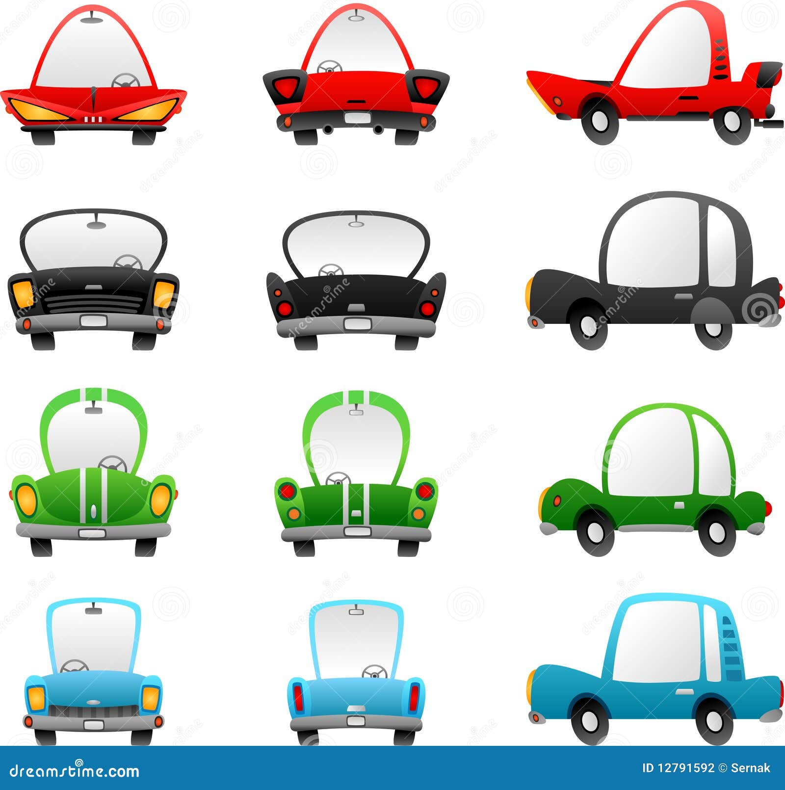 Cartoon cars stock vector. Illustration of spinning, black - 12791592