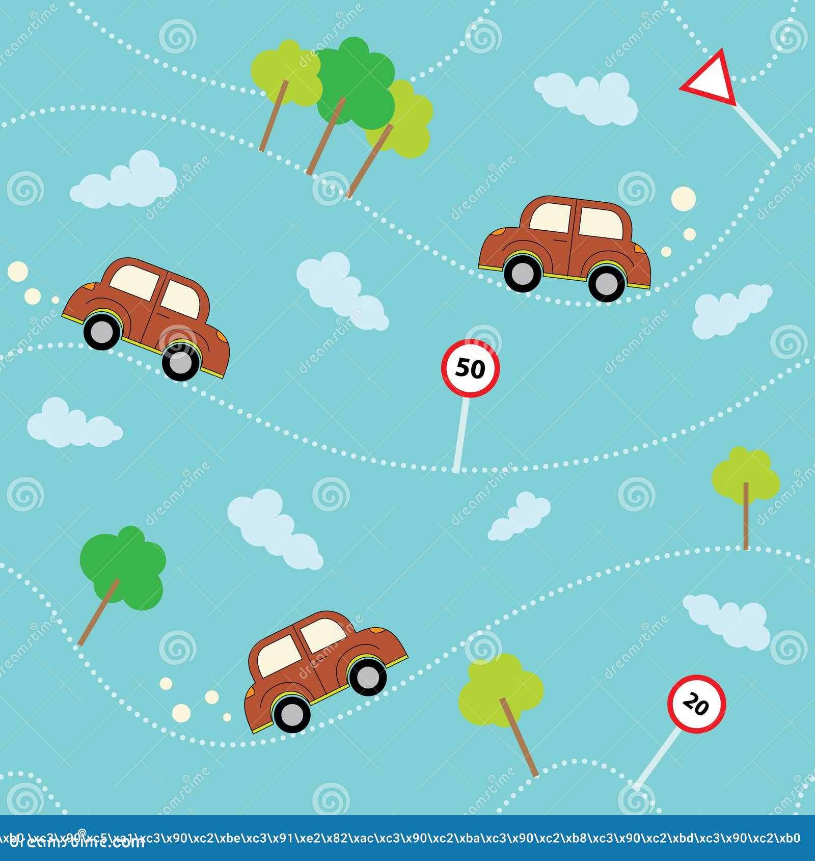 Cartoon Cars Seamless Pattern. Template for Design Stock Vector ...