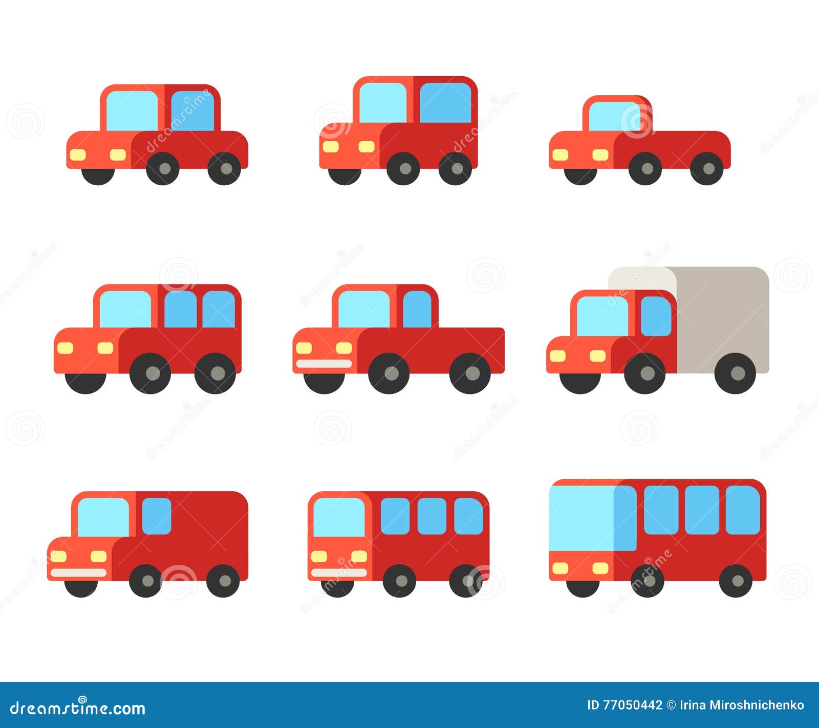 Cartoon cars set stock vector. Illustration of mini, minivan - 77050442