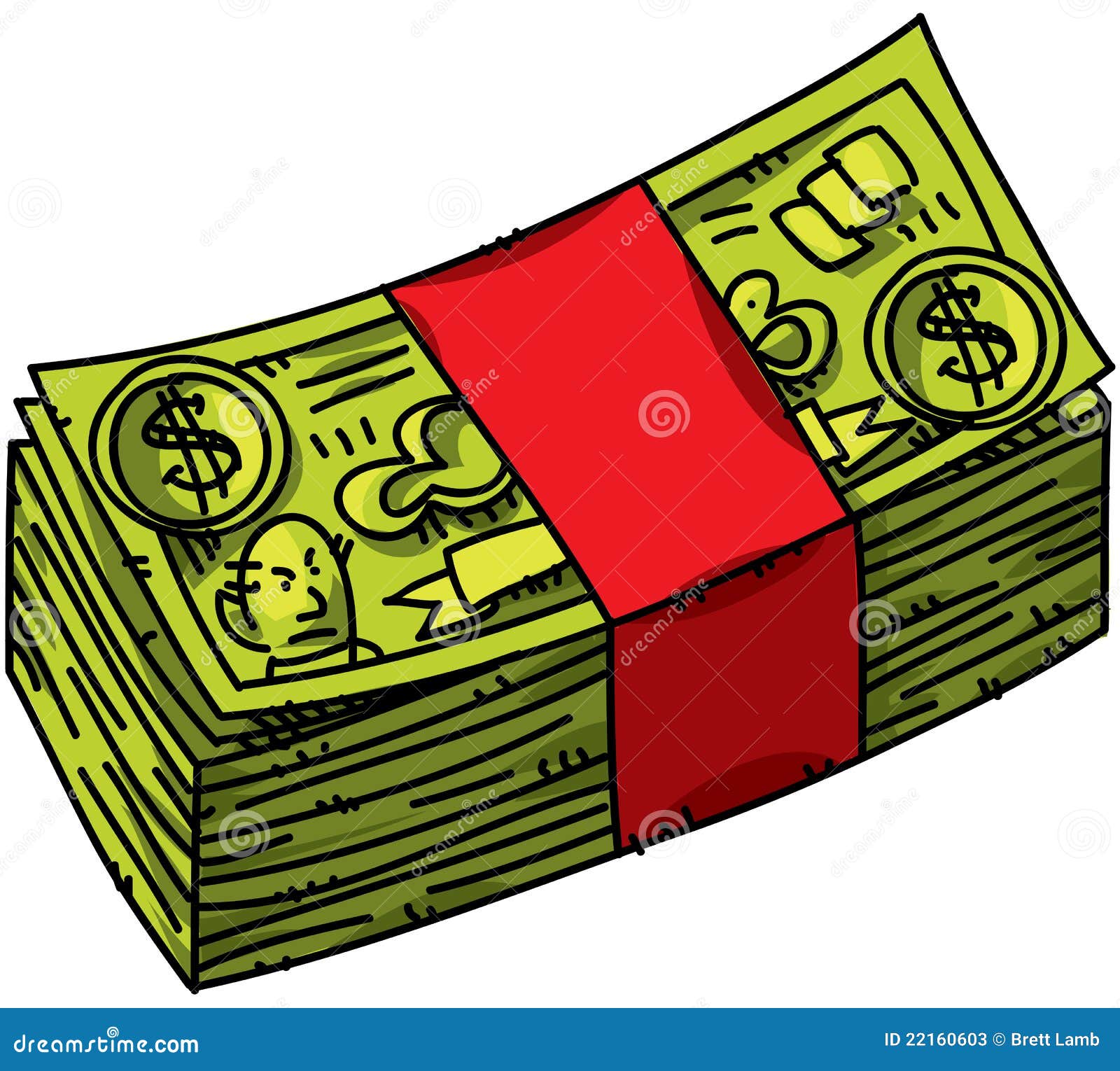 Cartoon Cash stock illustration. Illustration of dollars - 22160603