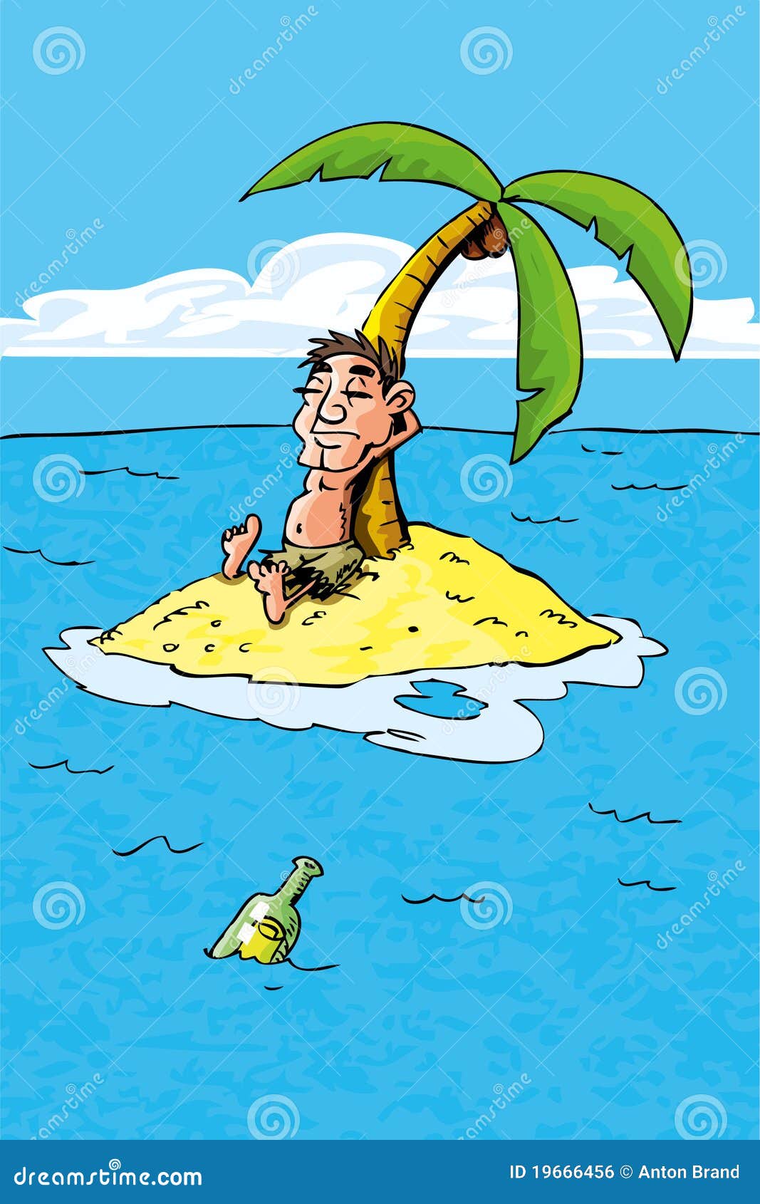 Stranded On A Desert Island Cartoon