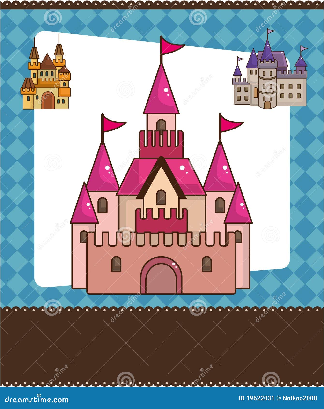 Cartoon castle card stock vector. Illustration of child - 19622031