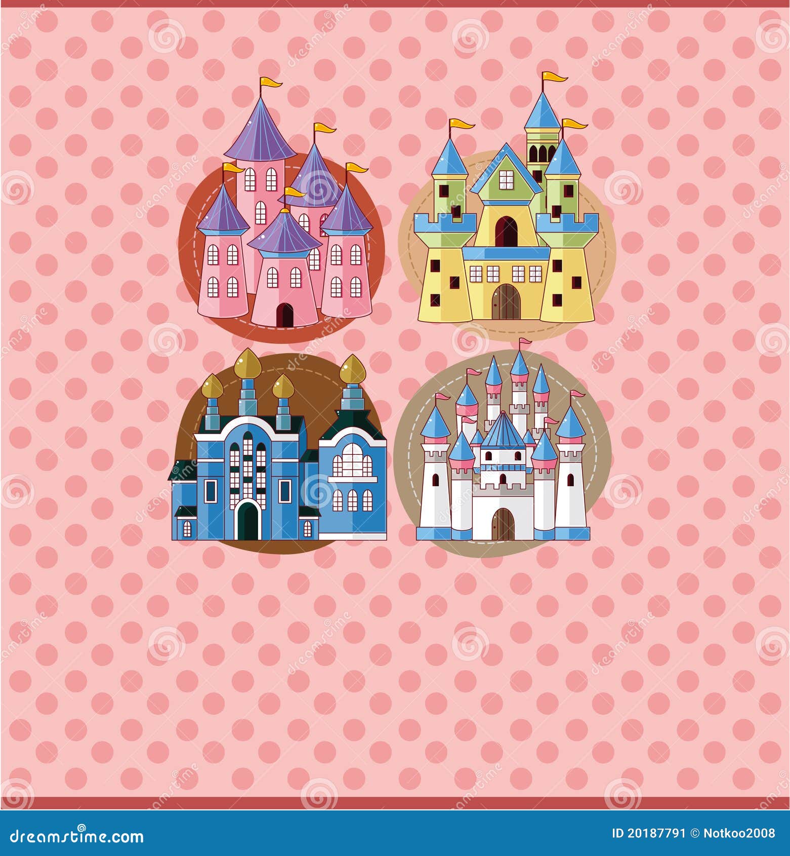 Cartoon castle card stock vector. Illustration of holiday - 20187791