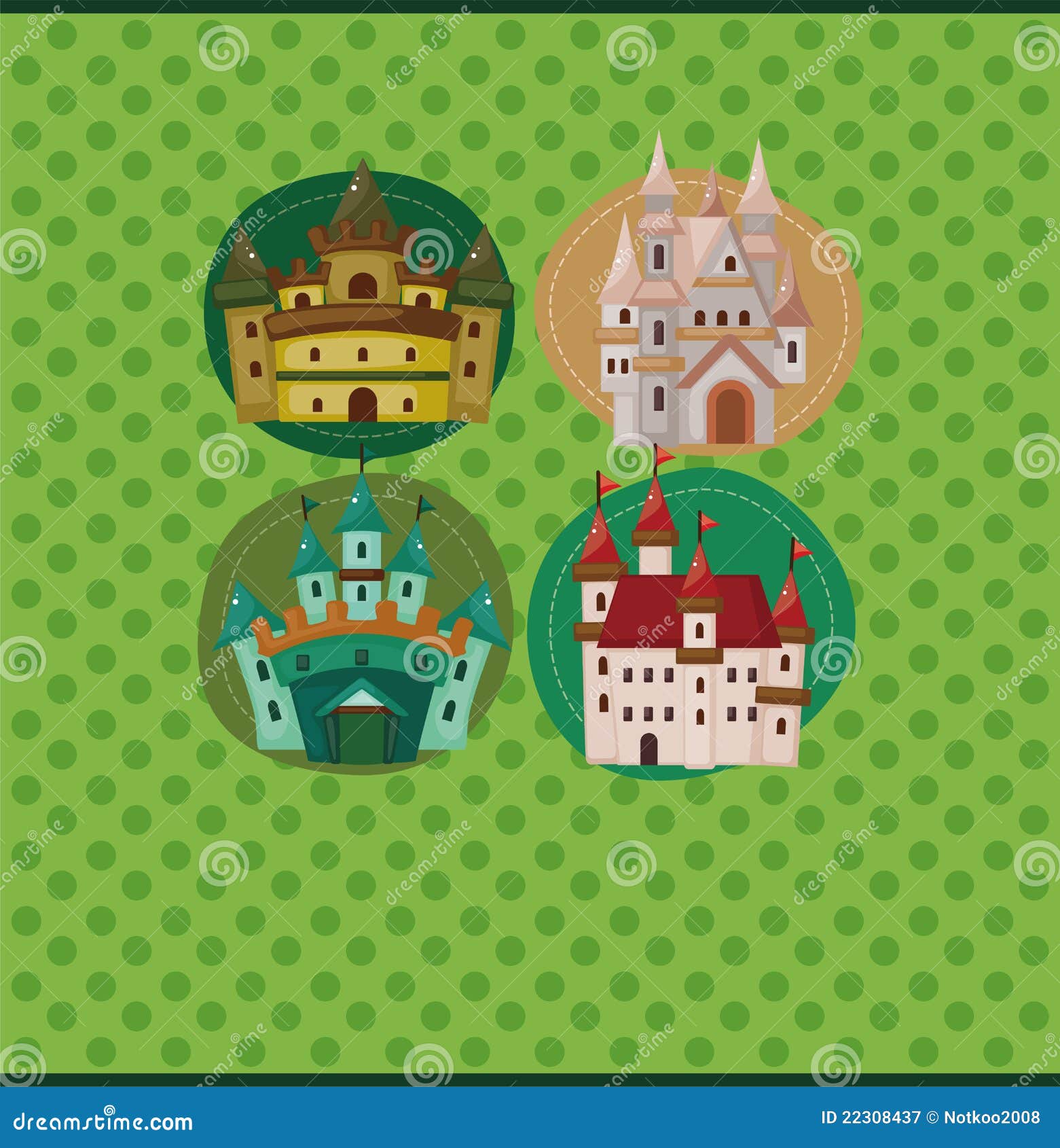 Cartoon castle card stock vector. Illustration of child - 22308437