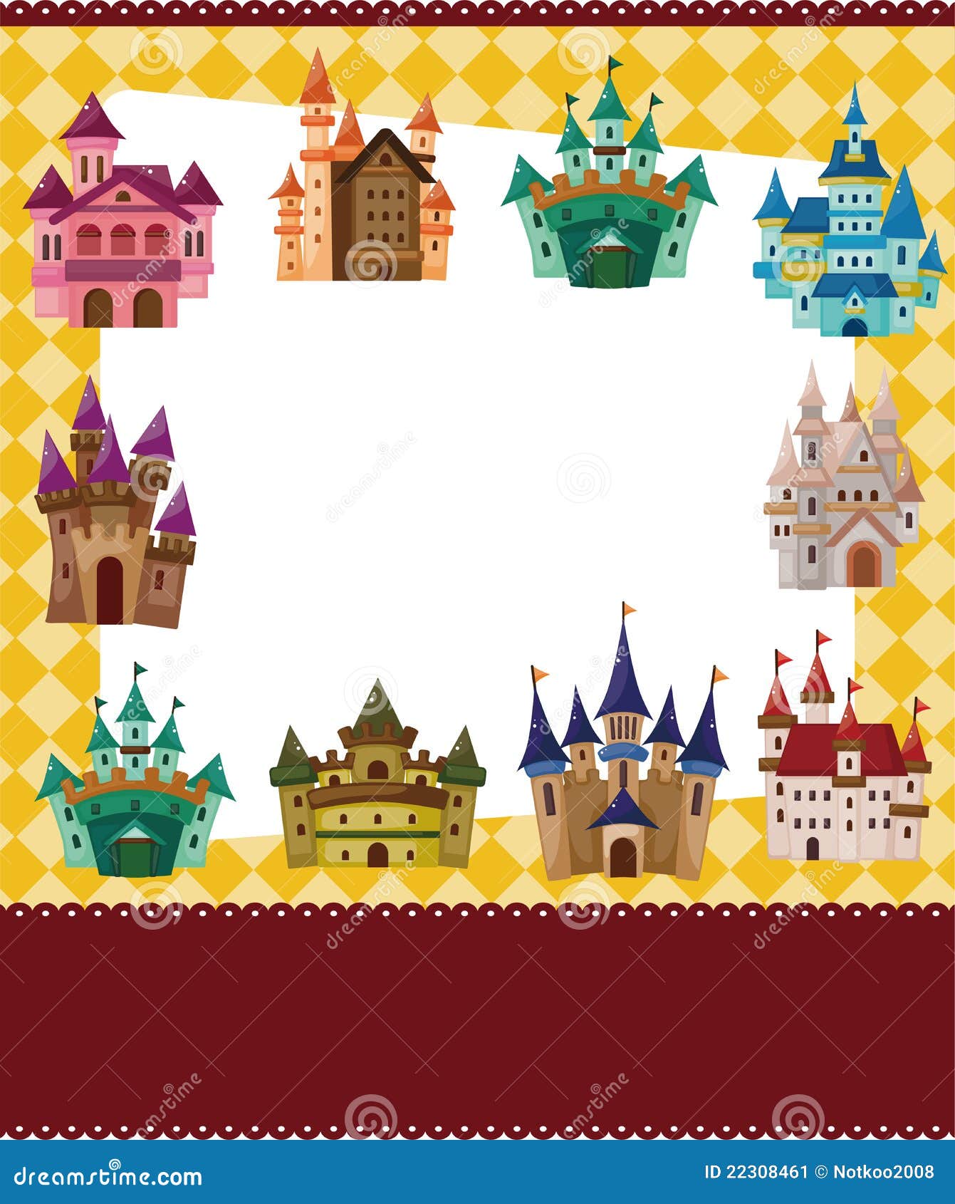 Cartoon castle card stock vector. Illustration of fantasy - 22308461