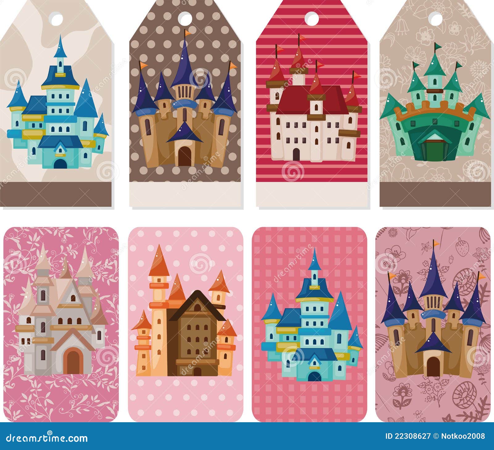 Cartoon castle card stock vector. Illustration of building - 22308627