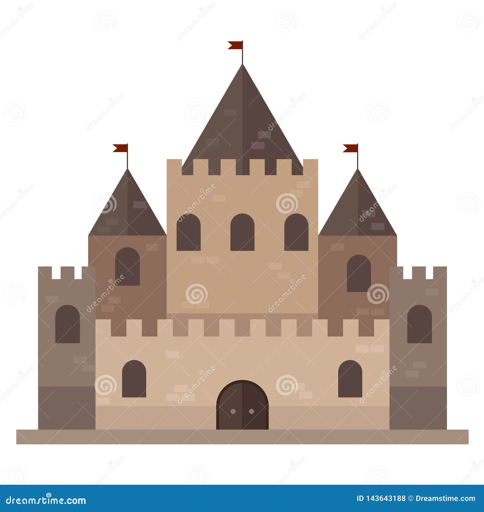 Cartoon Castle Flat Design. Vector Illustration. Eps10 Stock ...