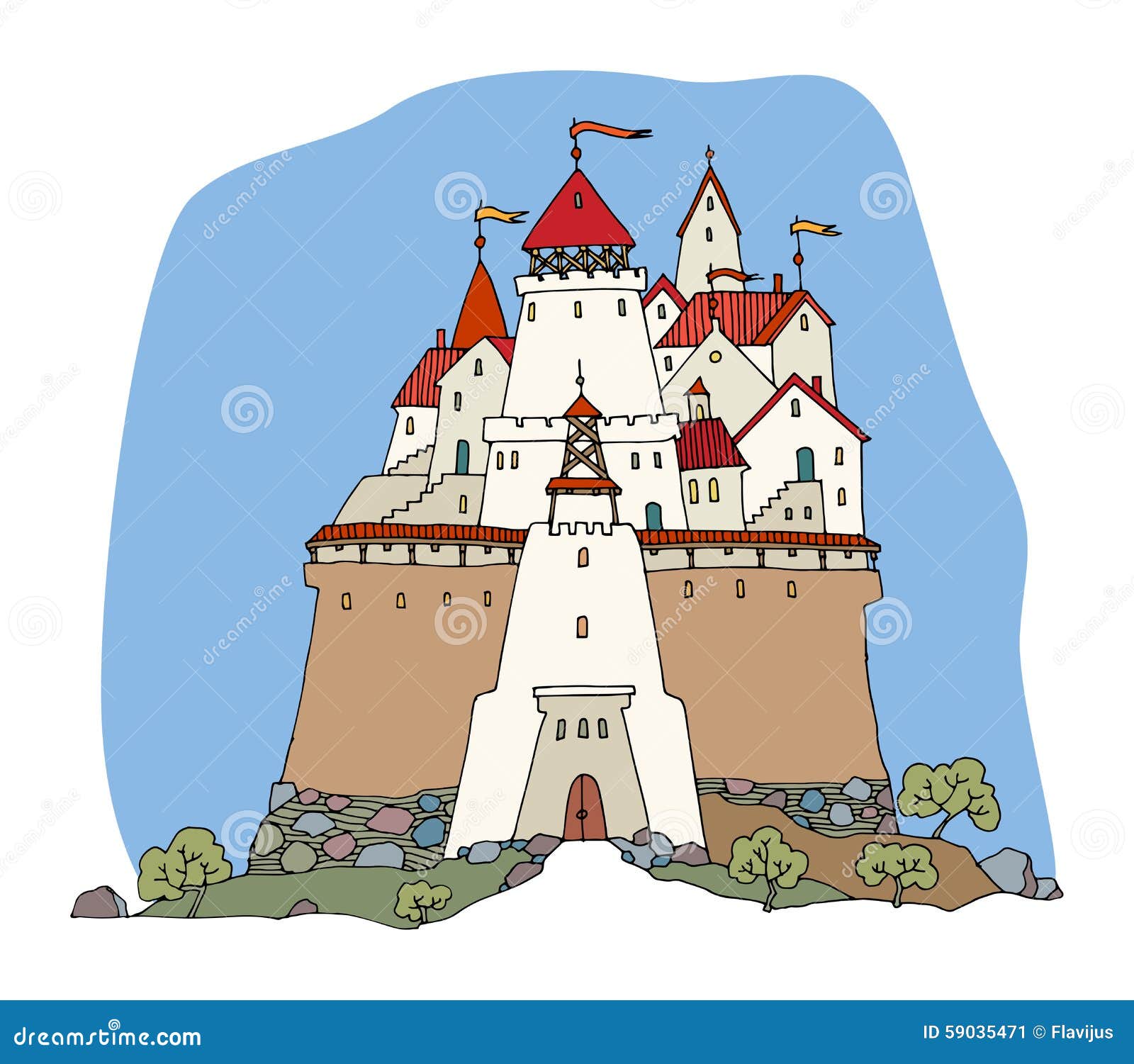 Cartoon castle stock vector. Illustration of cartoon - 59035471