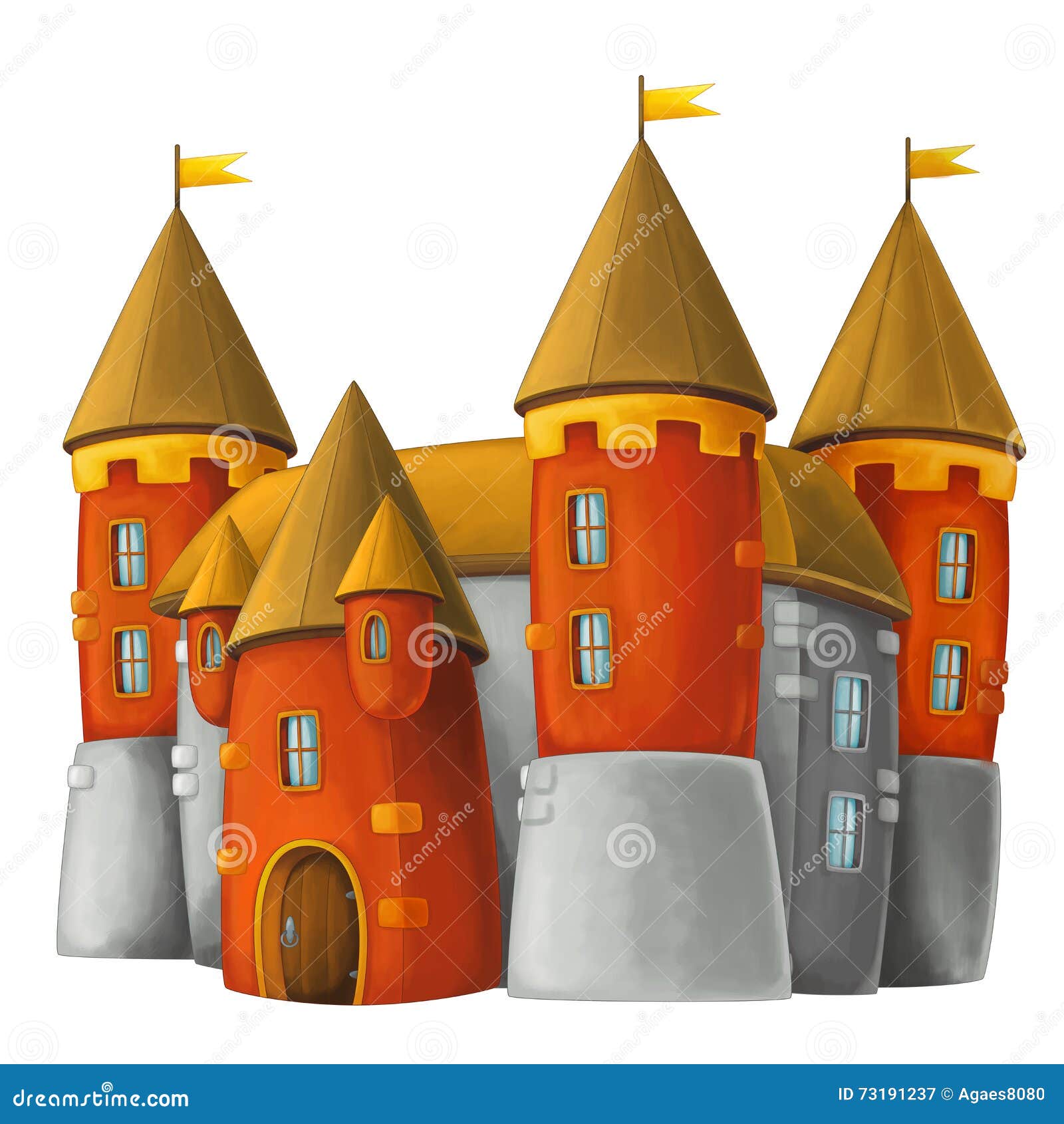 Cartoon castle - stock illustration. Illustration of fortress - 73191237