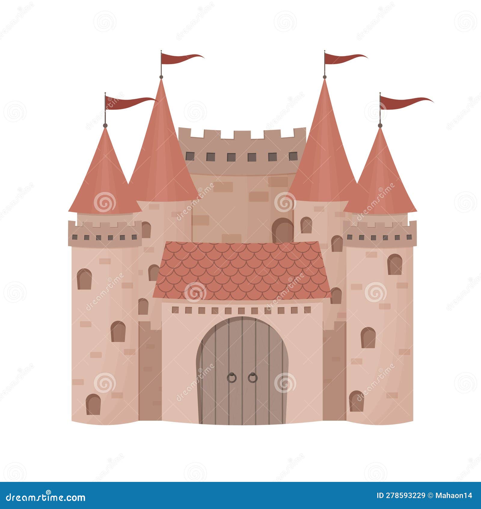 Cartoon Castle Illustration Stock Vector - Illustration of building ...