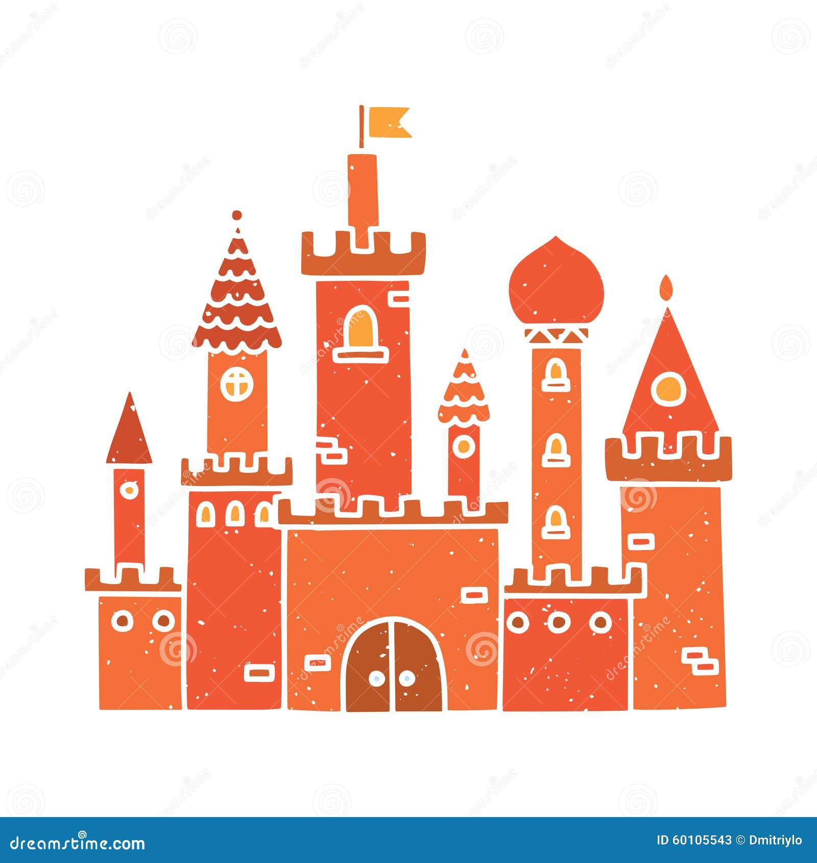 Cartoon Castle Isolated Vector Red Stock Vector - Illustration of ...