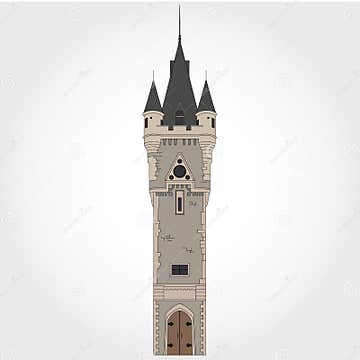 Cartoon castle tower stock vector. Illustration of element - 69073588