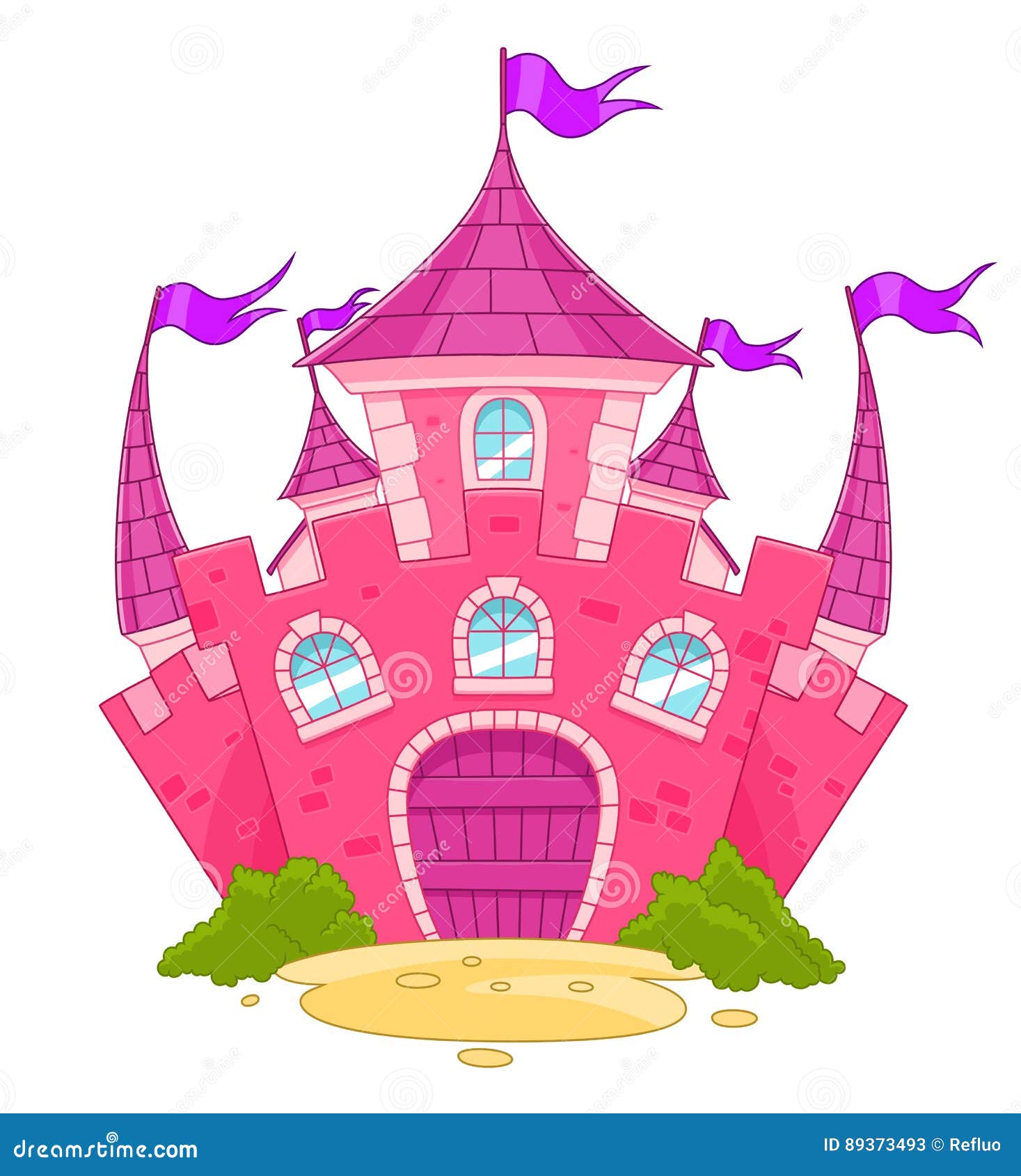 Cartoon castle stock vector. Illustration of magic, fortress - 89373493