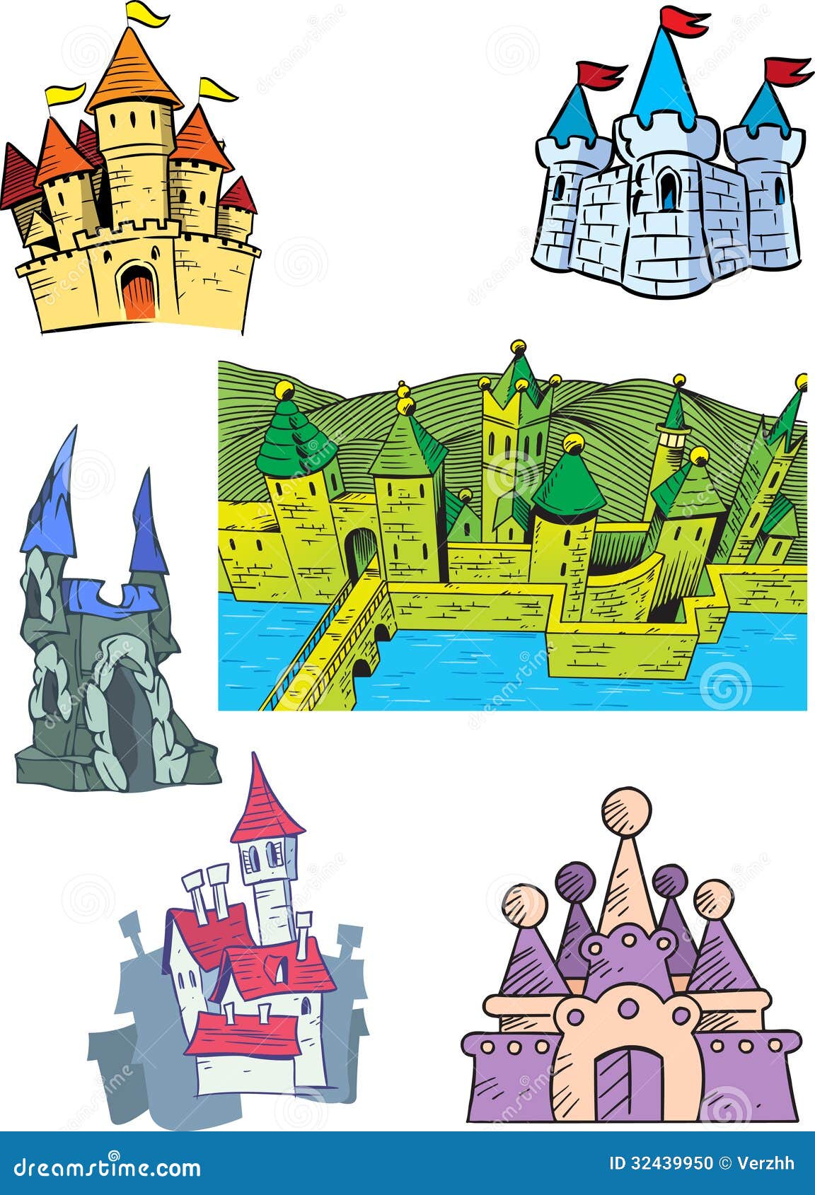 Cartoon Castles, Kingdom Palace, Medieval Fortress | CartoonDealer.com ...