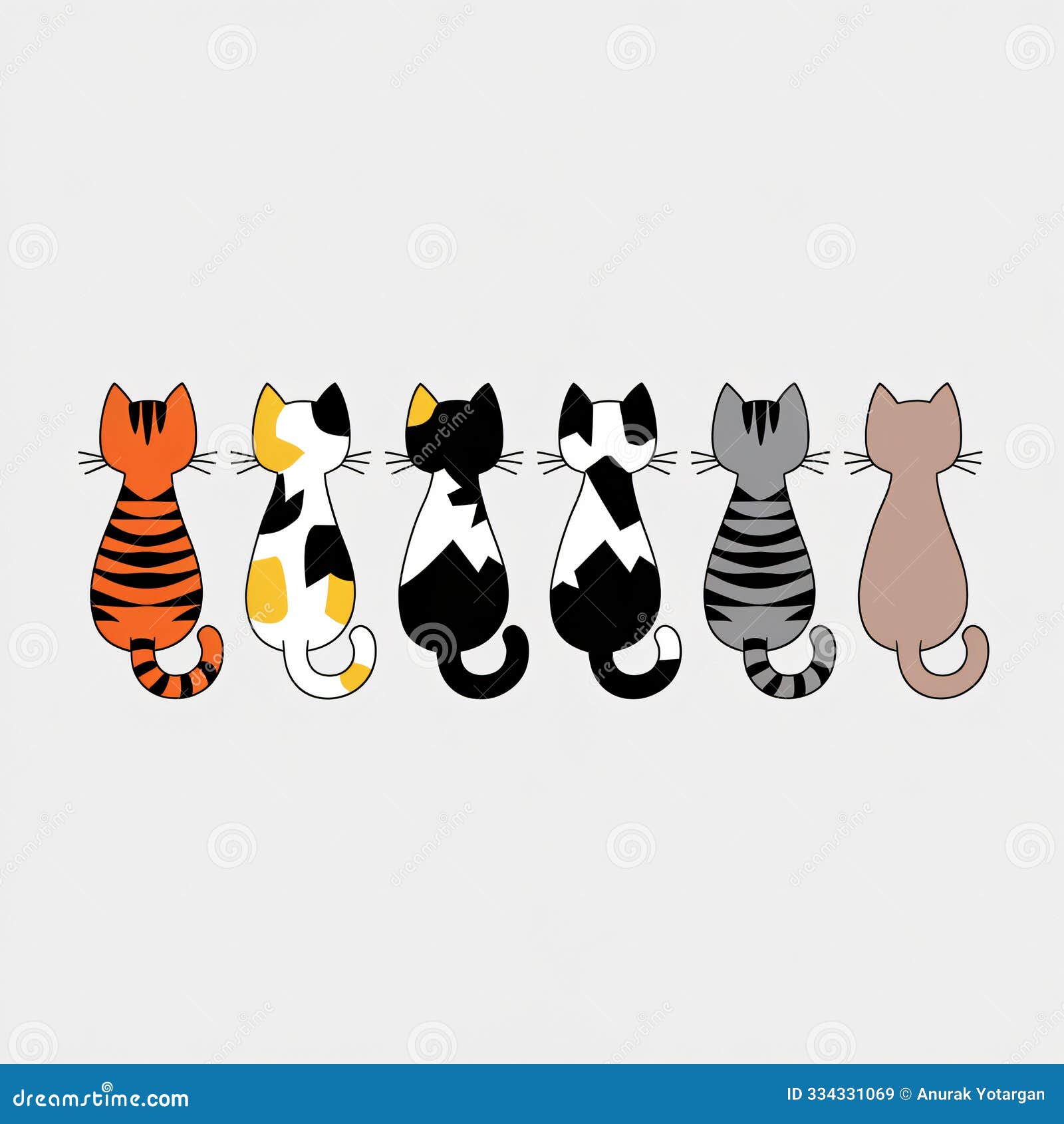 Cartoon cat back side stock illustration. Illustration of domestic ...