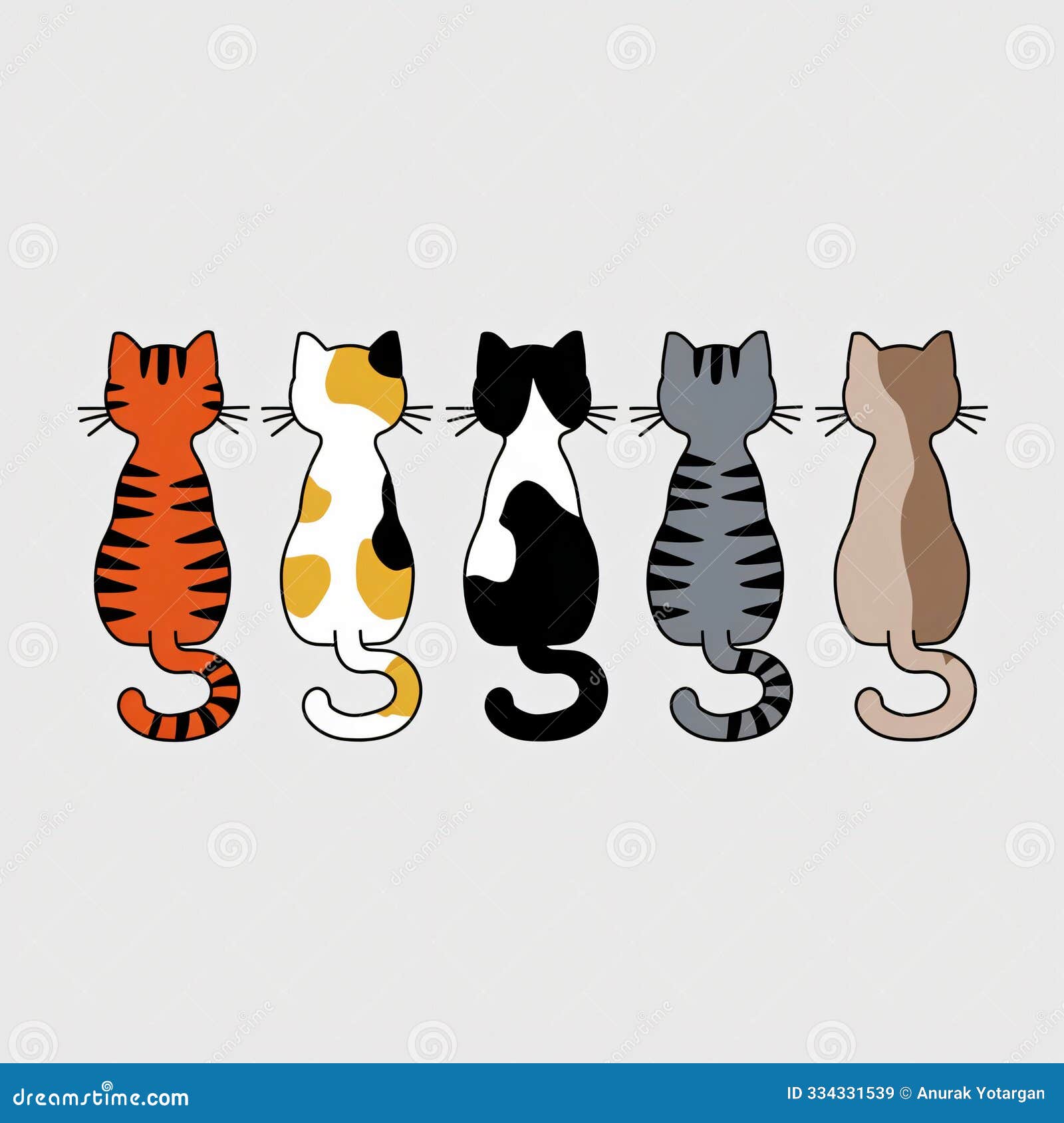 Cartoon cat back side stock illustration. Illustration of design ...