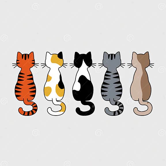 Cartoon cat back side stock illustration. Illustration of design ...