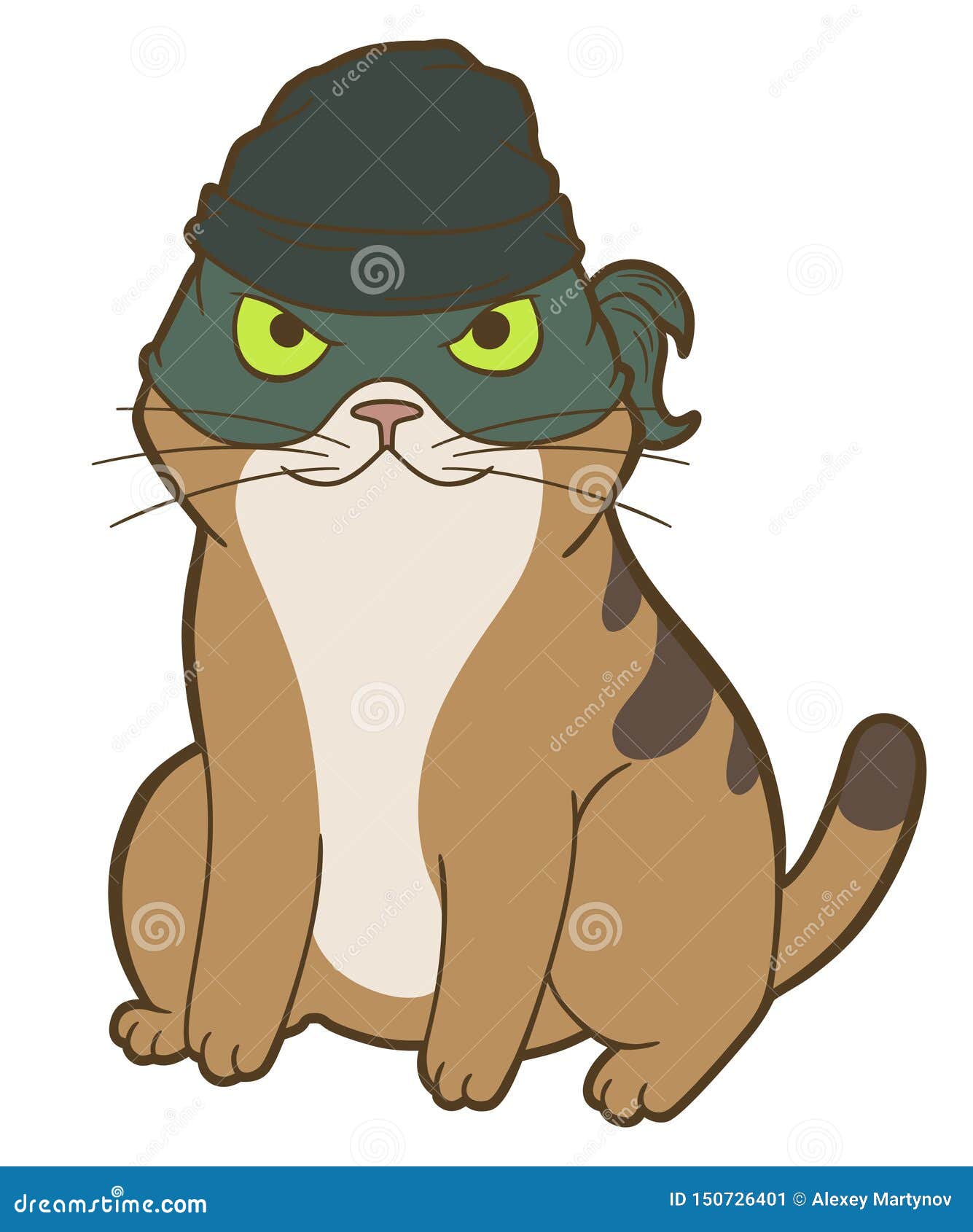Cartoon cat bandit stock vector. Illustration of cartoon - 150726401