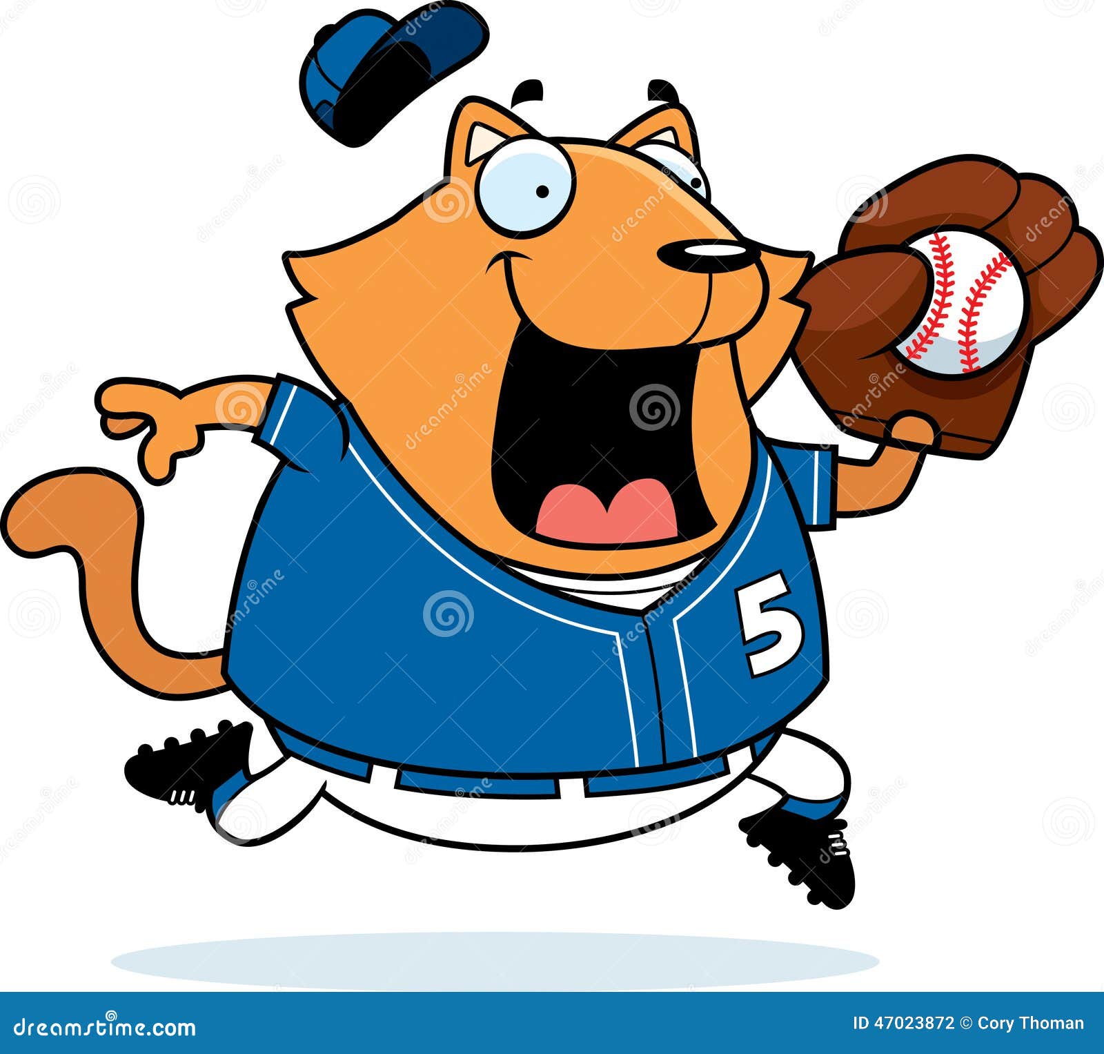 Cartoon Cat Baseball stock vector. Illustration of catch - 47023872