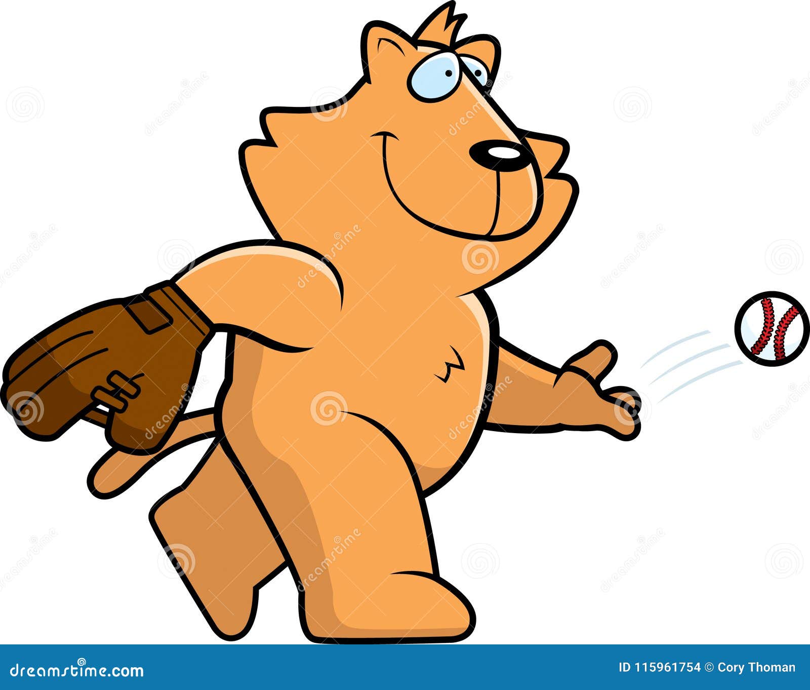 Cartoon Cat Baseball stock vector. Illustration of cartoon - 115961754