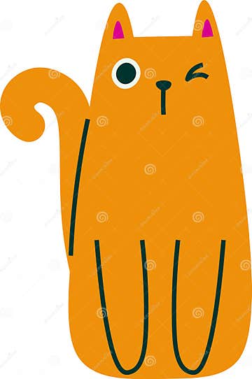 Cartoon Cat Blinking stock vector. Illustration of funny - 322546613