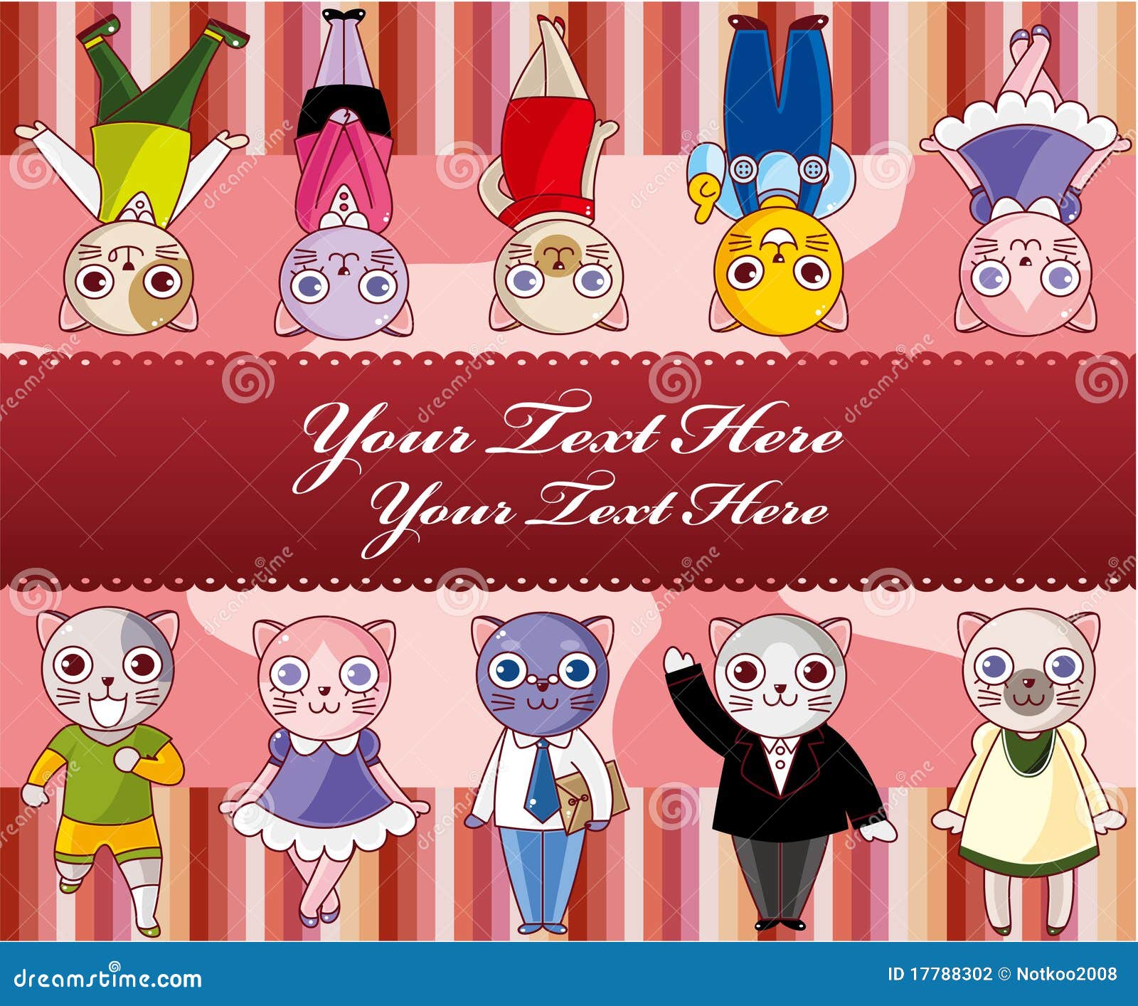 Cartoon Cat Card Picture. Image: 17788302