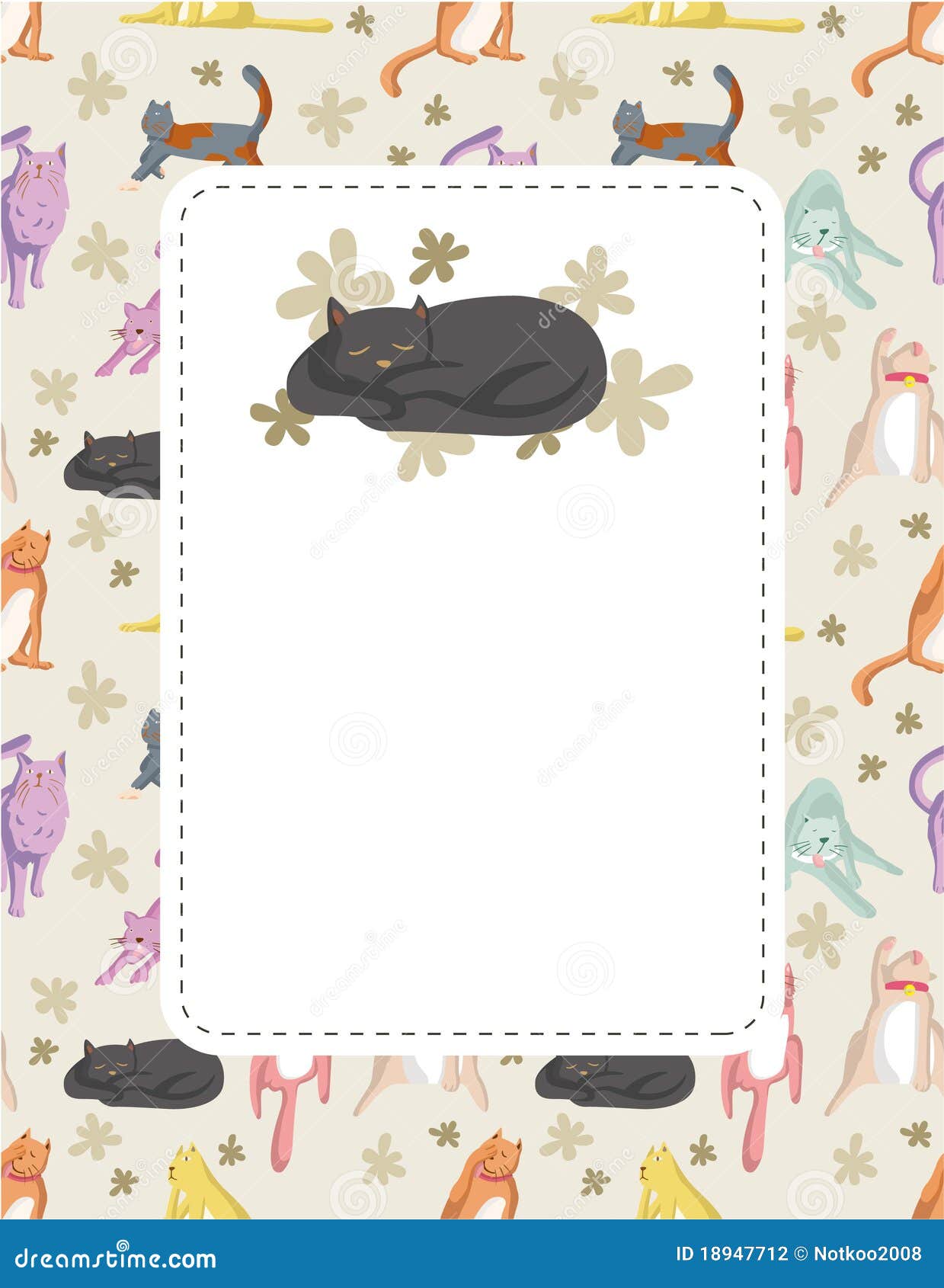 Cartoon cat card stock vector. Illustration of freak - 18947712