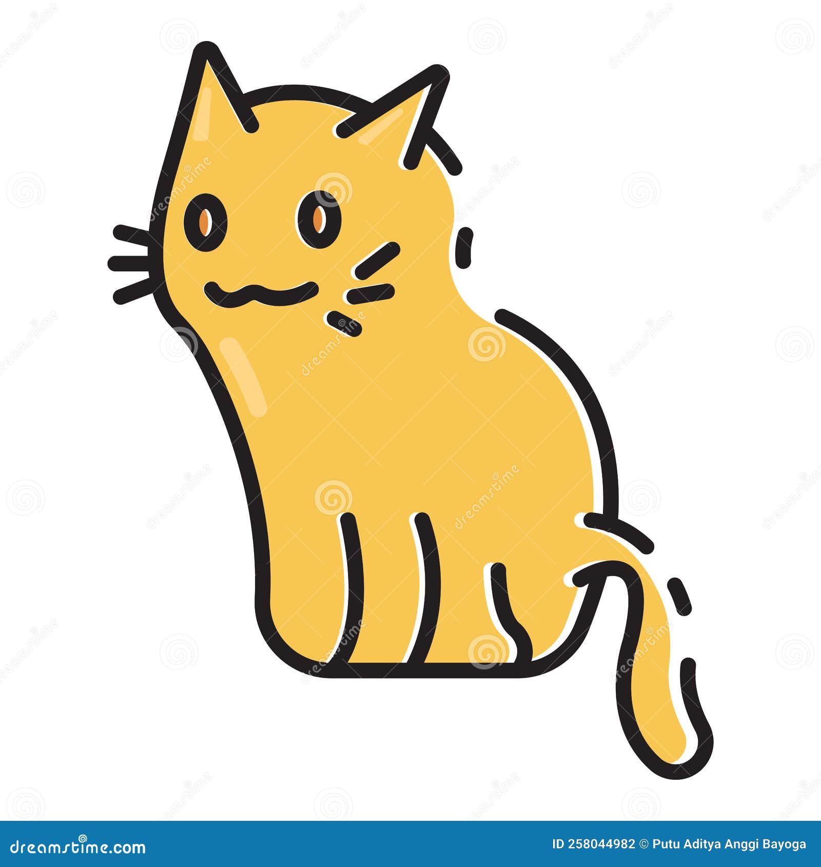 Cartoon cat stock vector. Illustration of flat, vector - 258044982