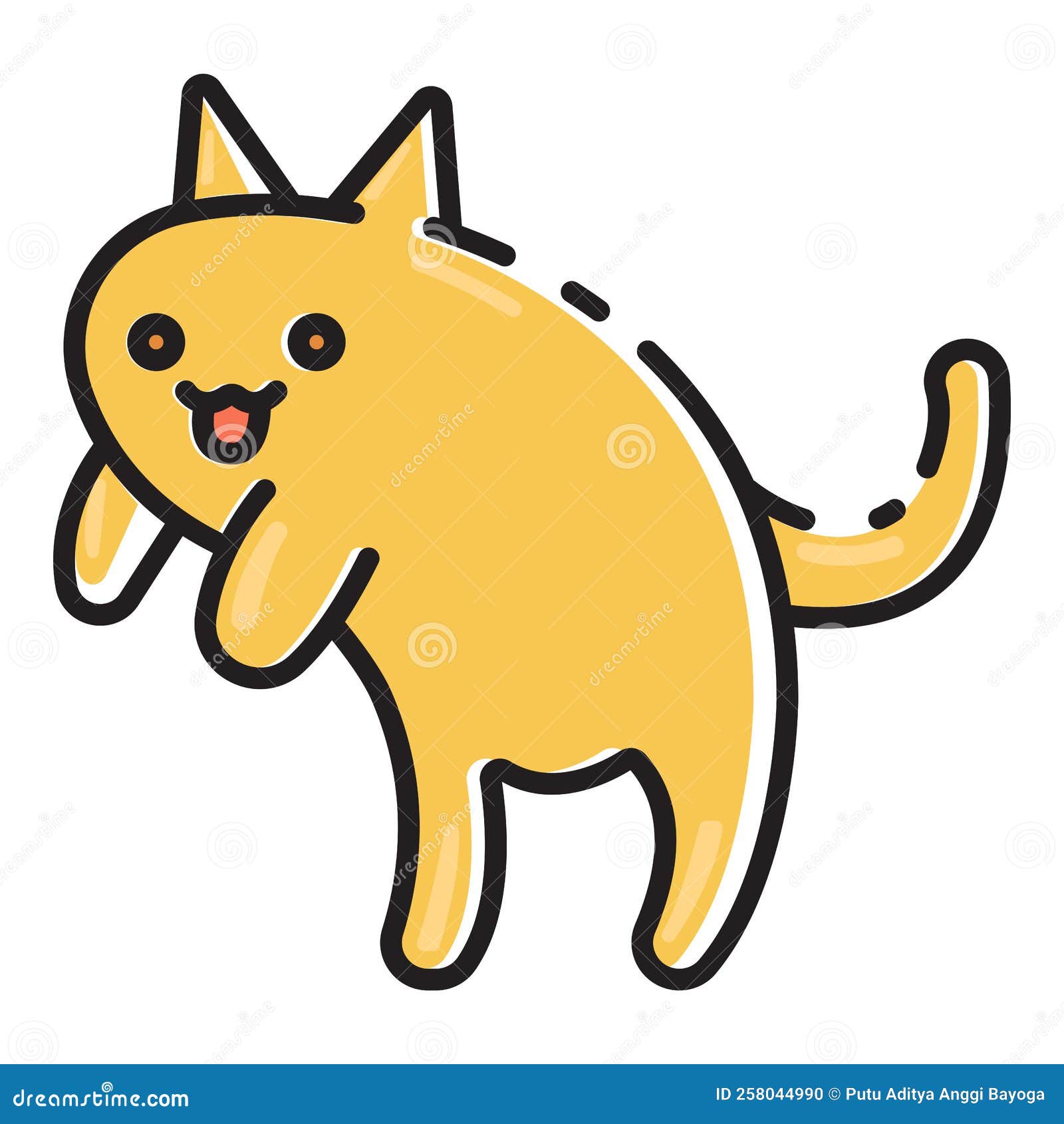 Cartoon cat stock vector. Illustration of kitten, simple - 258044990