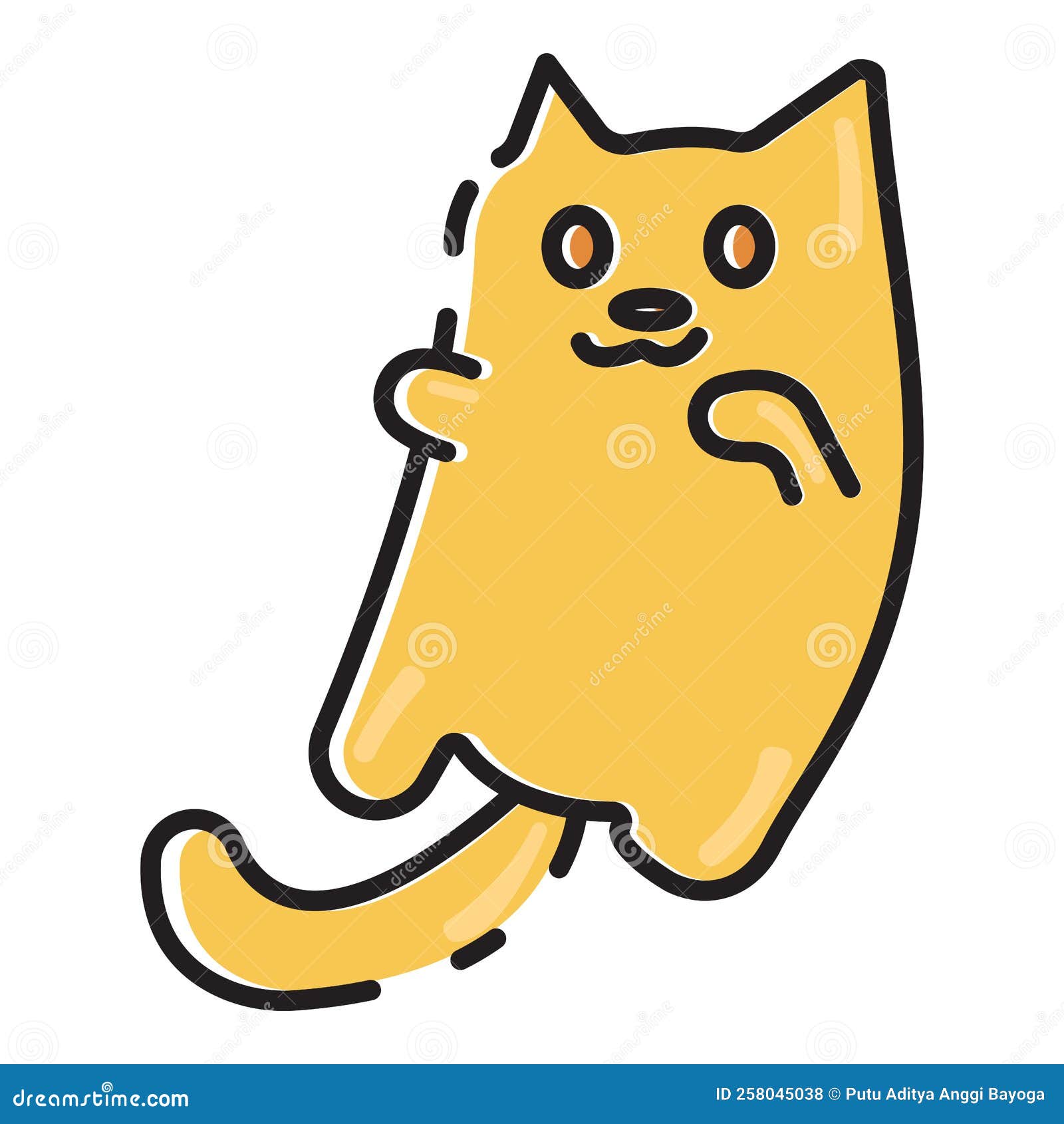 Cartoon cat stock vector. Illustration of animal, vector - 258045038