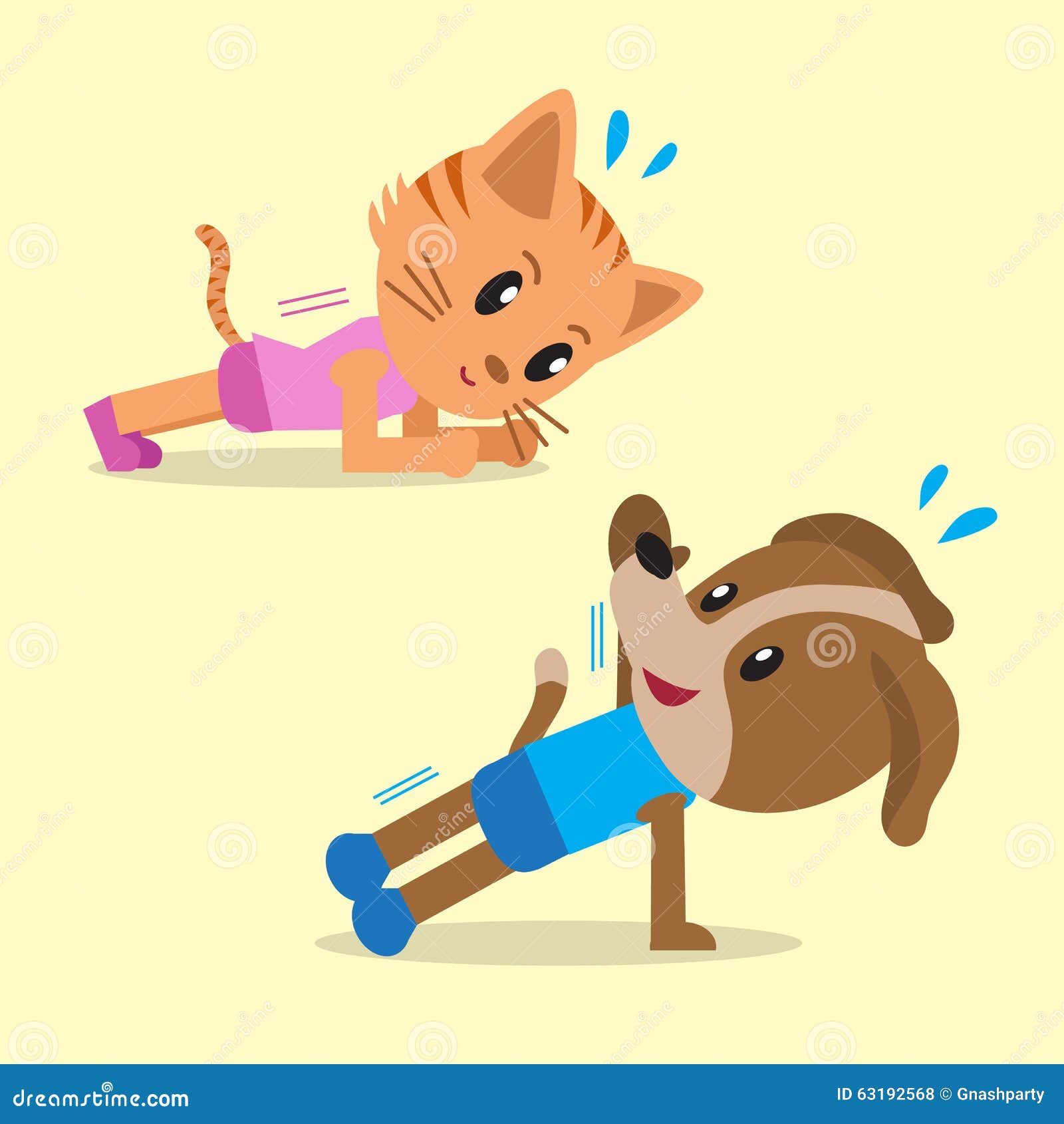 Cartoon Dog Gym Vector Illustration | CartoonDealer.com #73259528
