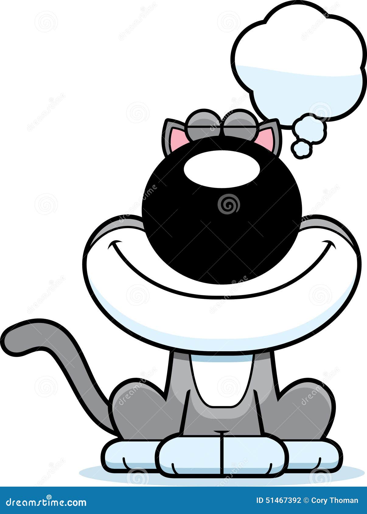 Cartoon Cat Dreaming stock vector. Illustration of clipart - 51467392