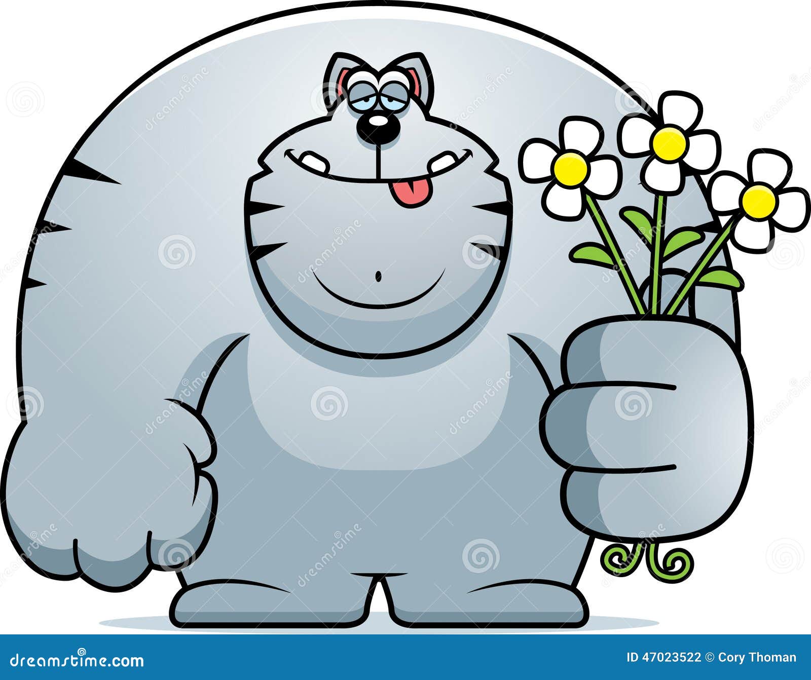 Cartoon Cat Flowers stock vector. Illustration of romantic - 47023522