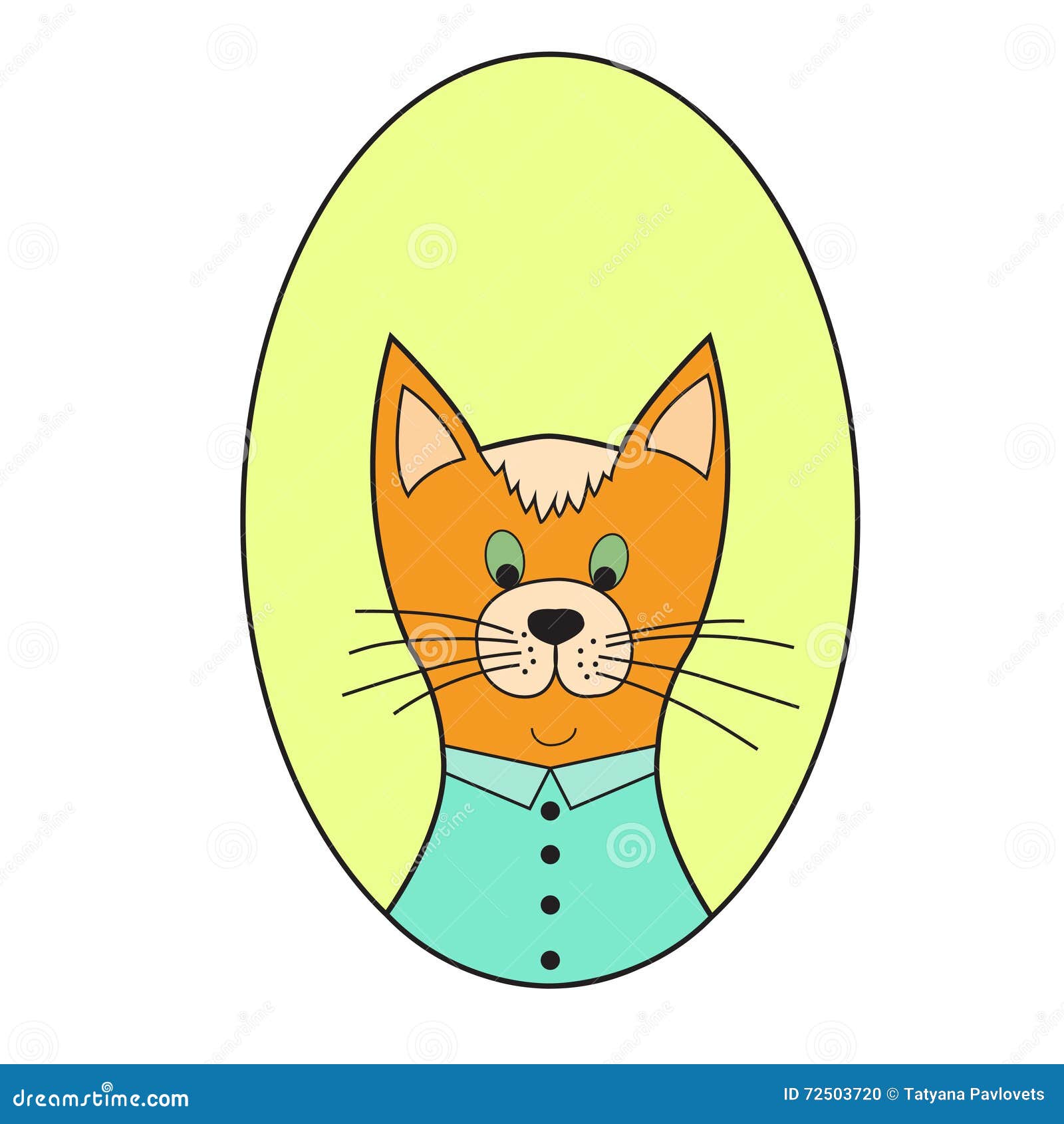 Cartoon cat stock vector. Illustration of cute, style - 72503720