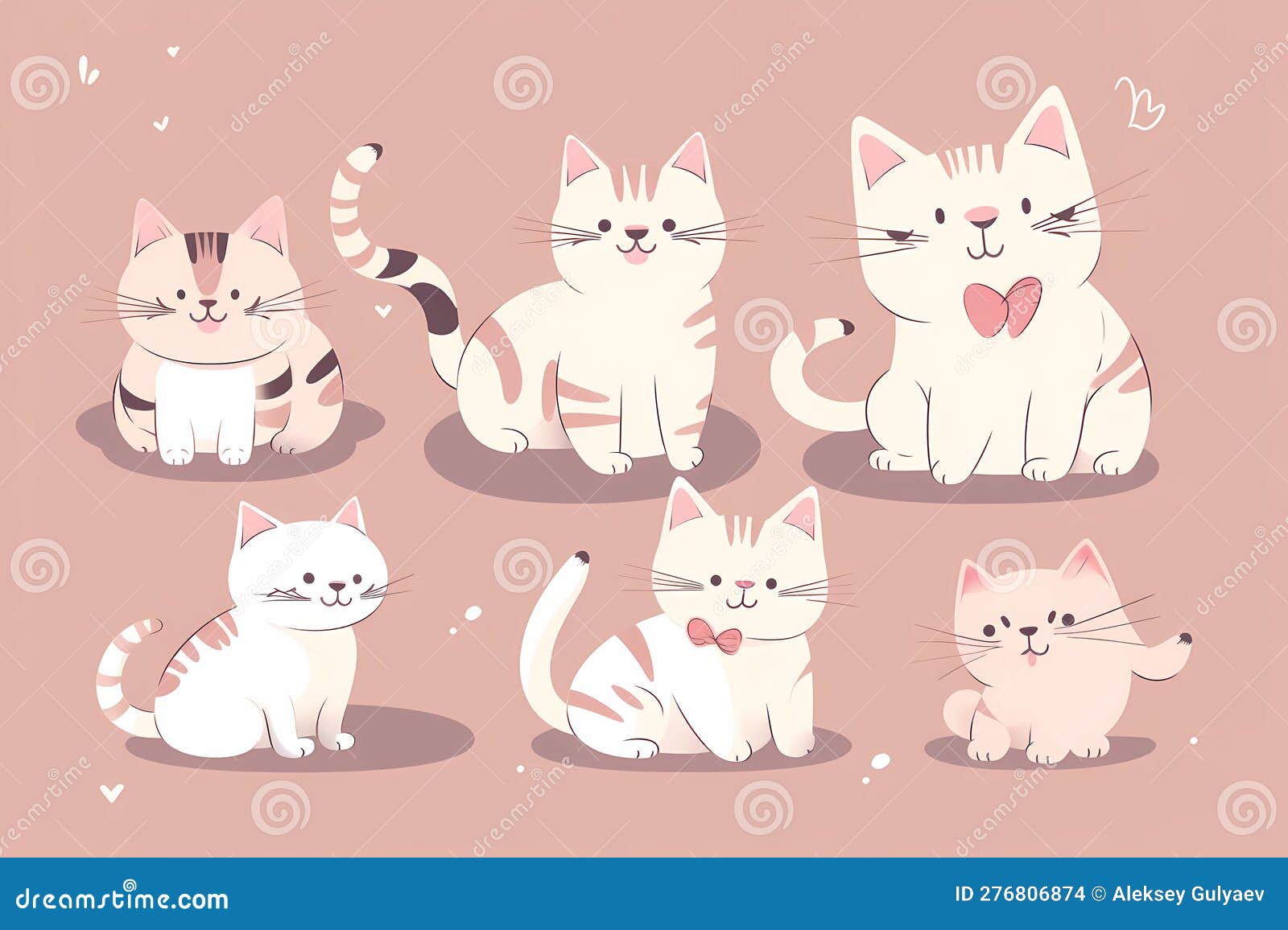 A Cartoon Cat with a Heart on Its Face AI Generation Stock Illustration ...