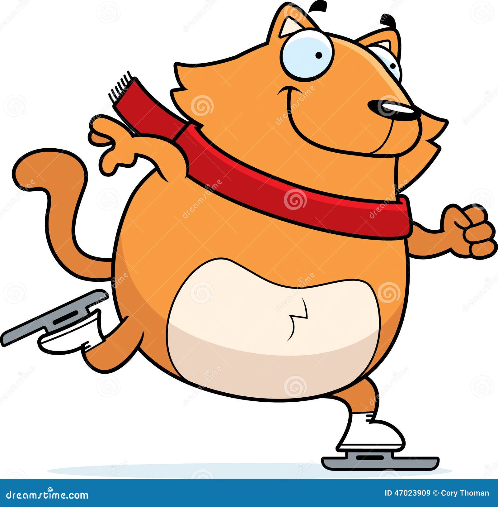 Cartoon Cat Ice Skating stock vector. Illustration of cartoon - 47023909