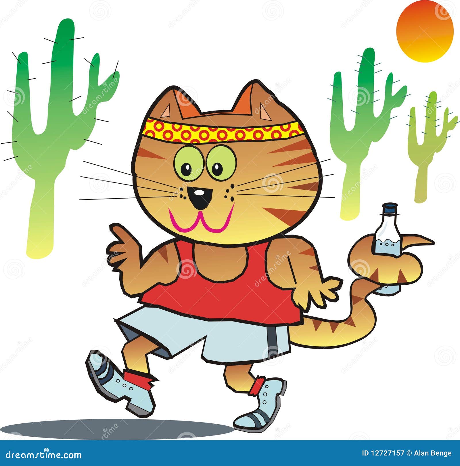 Cartoon Cat Jogging. | CartoonDealer.com #12727157