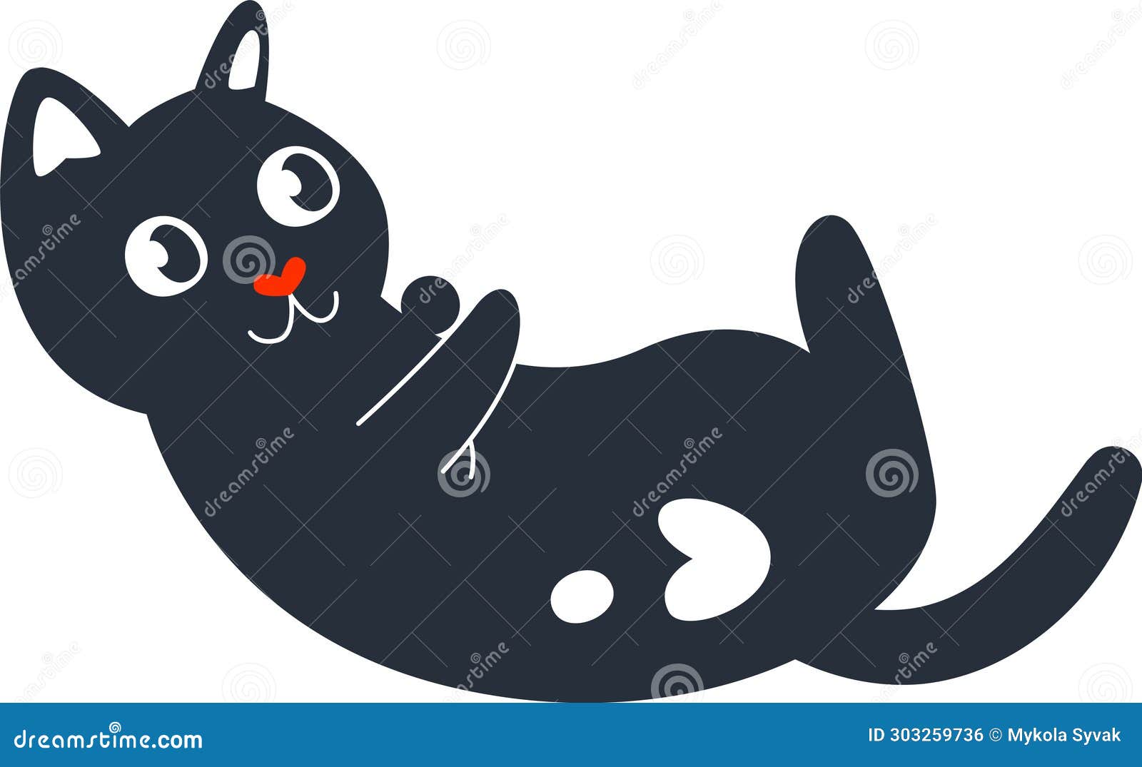 Cartoon Cat Lying stock illustration. Illustration of funny - 303259736