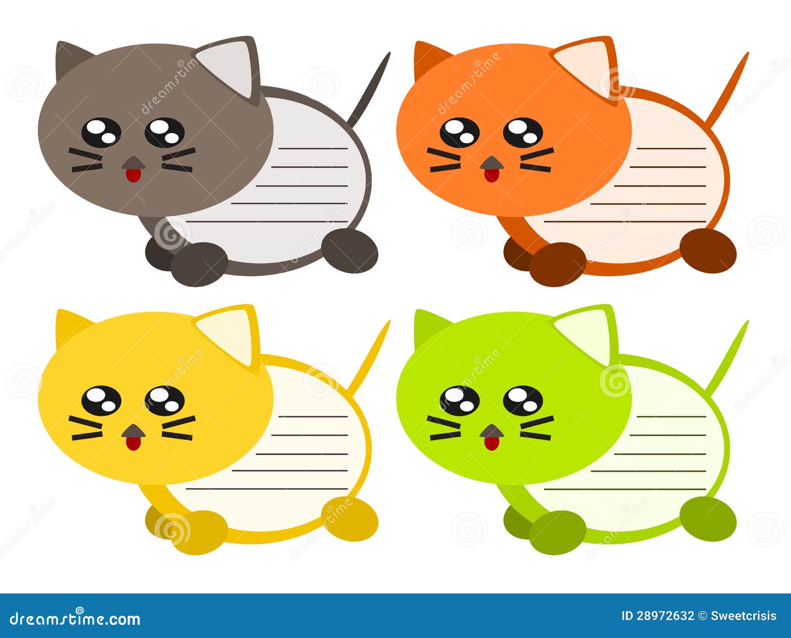Cartoon Cat Memo Illustration Stock Vector - Illustration of isolated ...