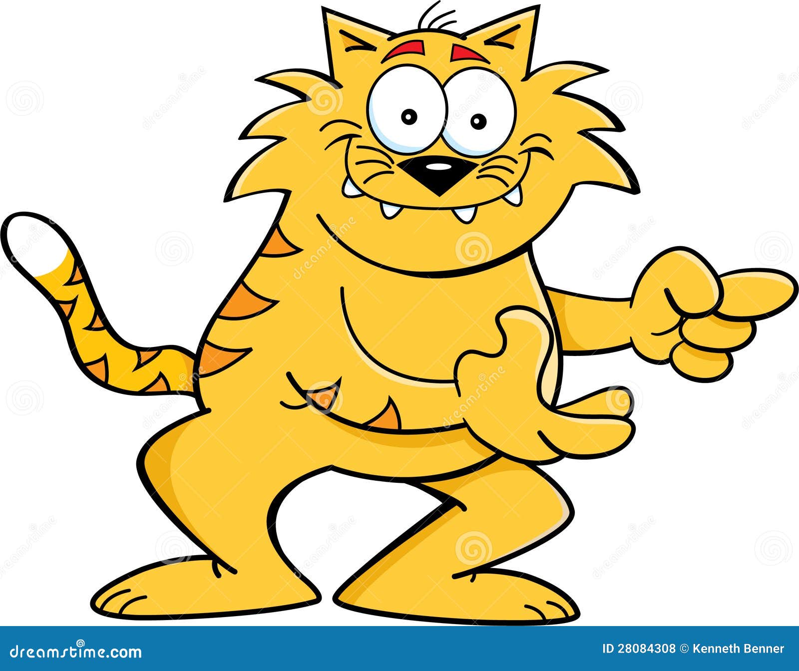 Cartoon cat pointing stock vector. Illustration of clip - 28084308