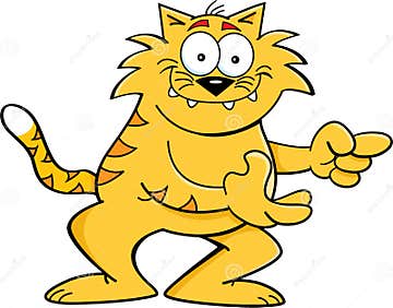 Cartoon cat pointing stock vector. Illustration of clip - 28084308