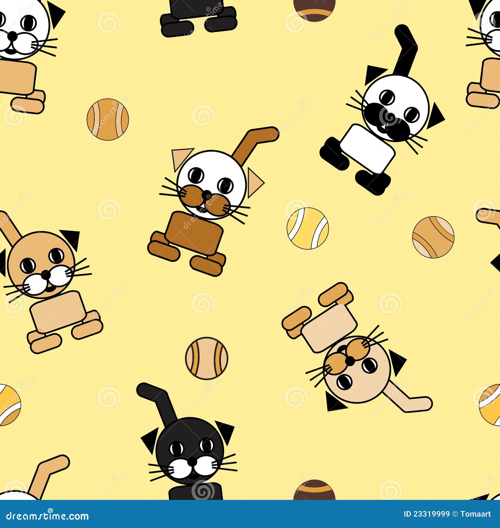 Cartoon cat repetition stock vector. Illustration of material - 23319999