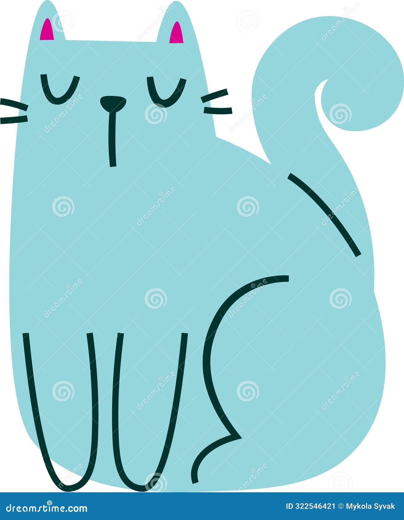 Cartoon Cat Sitting stock vector. Illustration of vector - 322546421