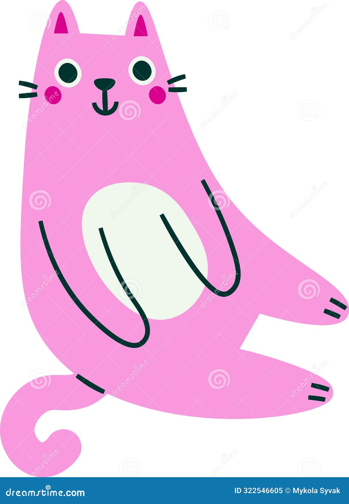 Cartoon Cat Sitting stock vector. Illustration of graphic - 322546605